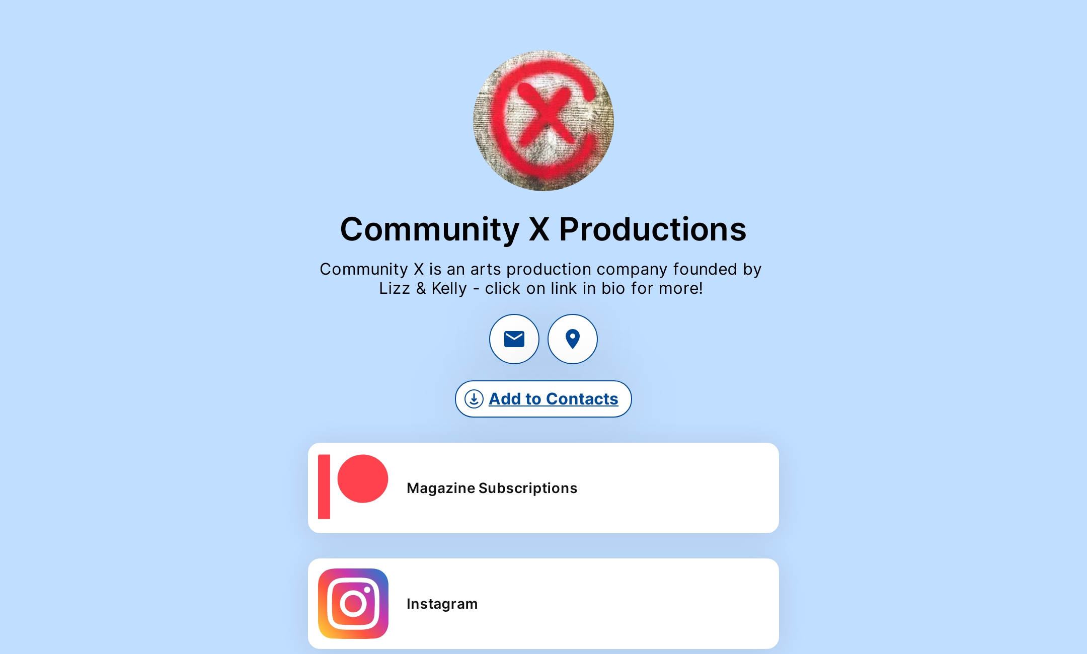 Community X Productions' Flowpage