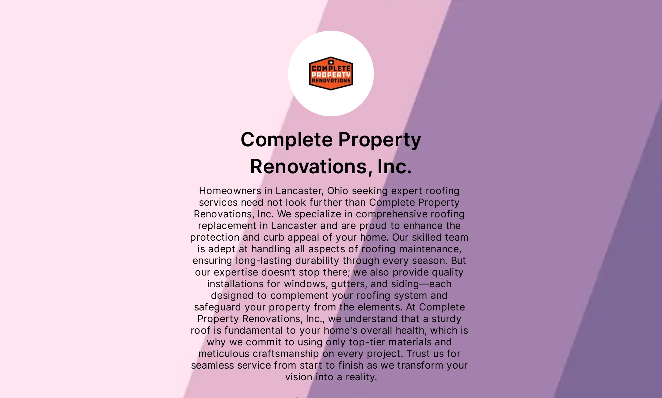 Complete Property Renovations, Inc.'s Flowpage