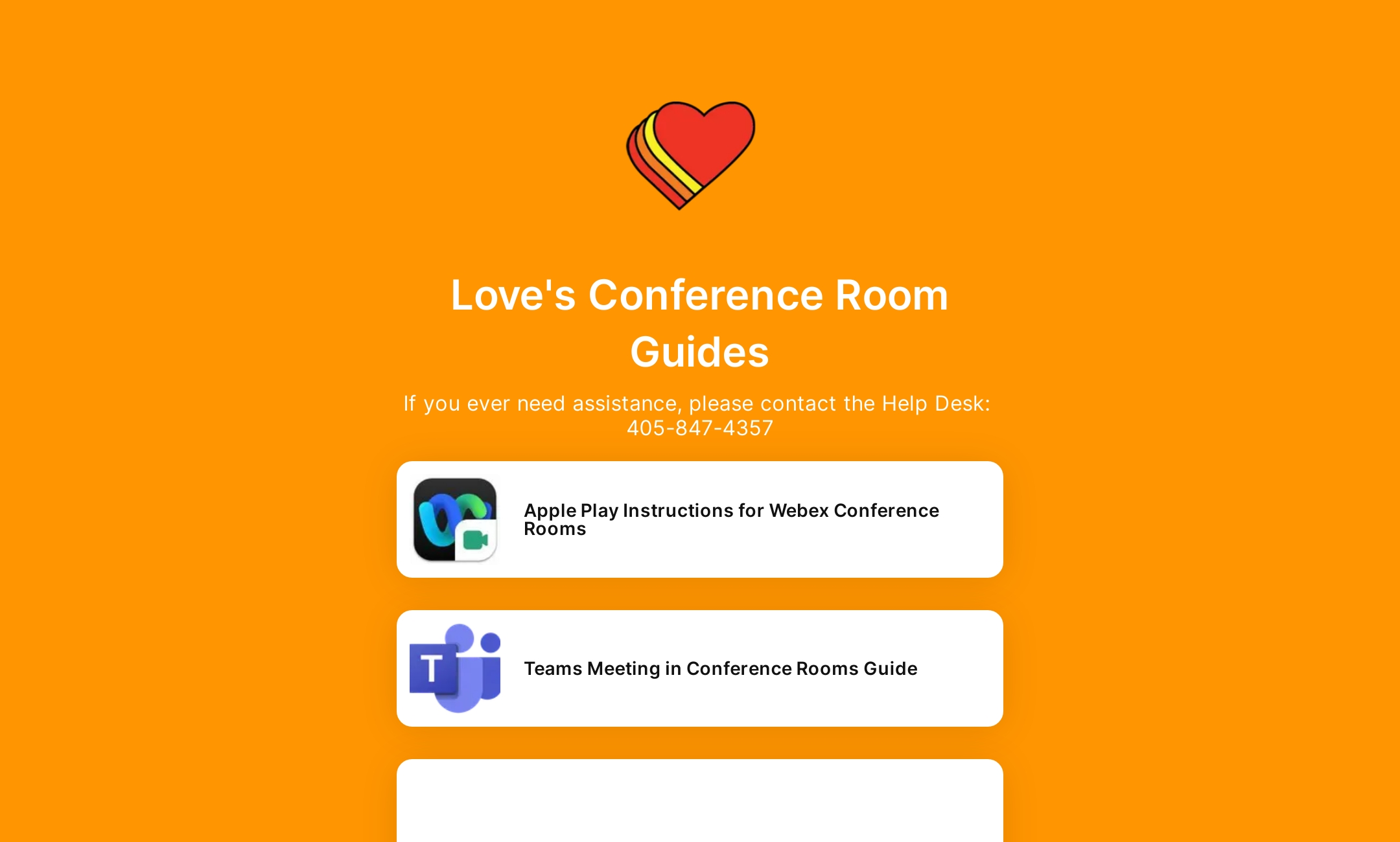 Love's Conference Room Guides' Flowpage