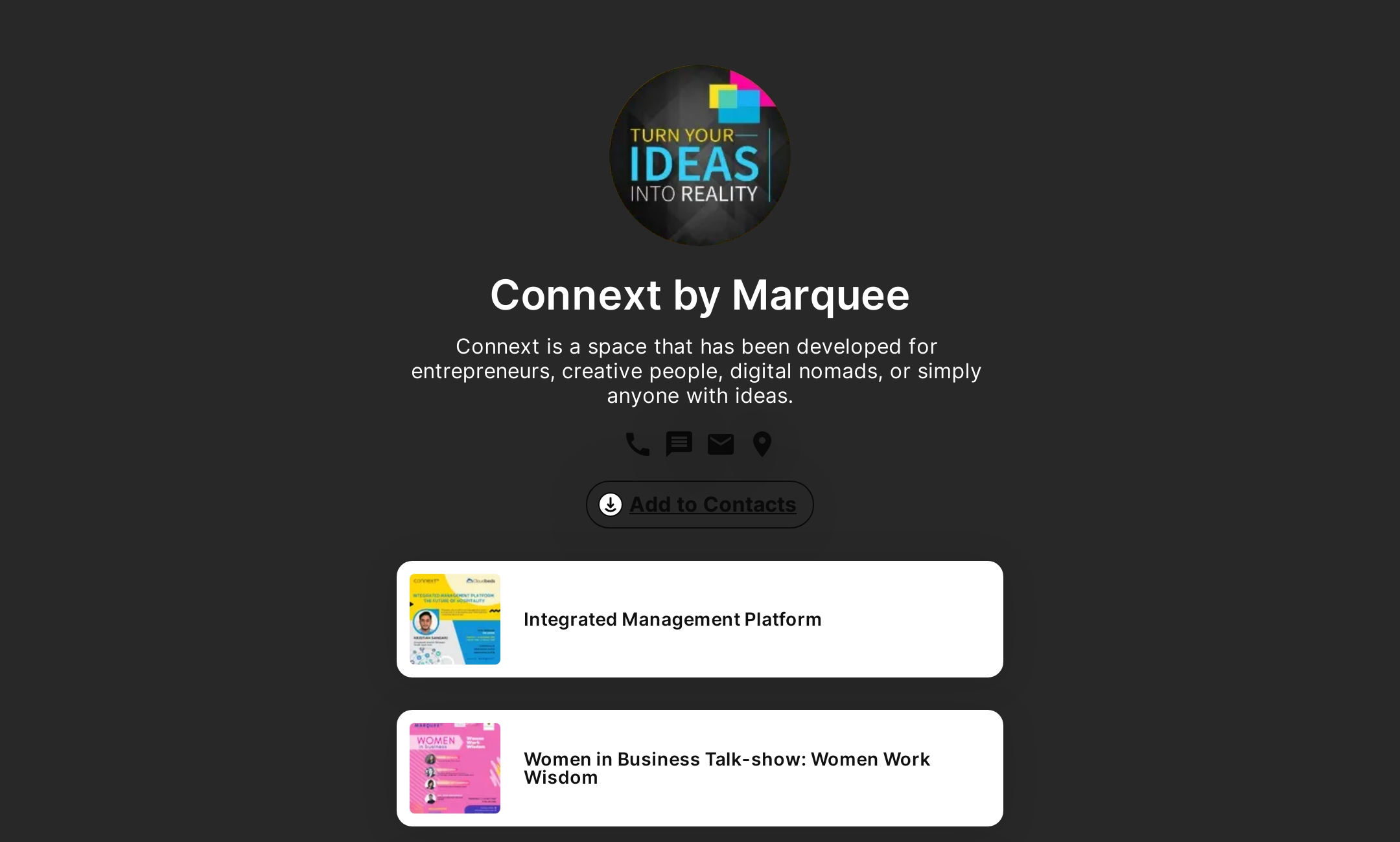 Connext by Marquee's Flowpage