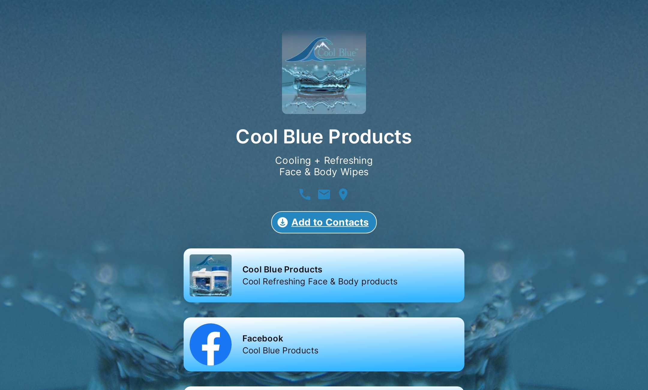 Cool Blue Products' Flowpage