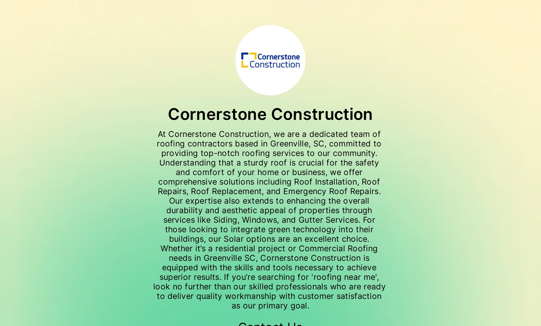 Cornerstone Construction's Flowpage