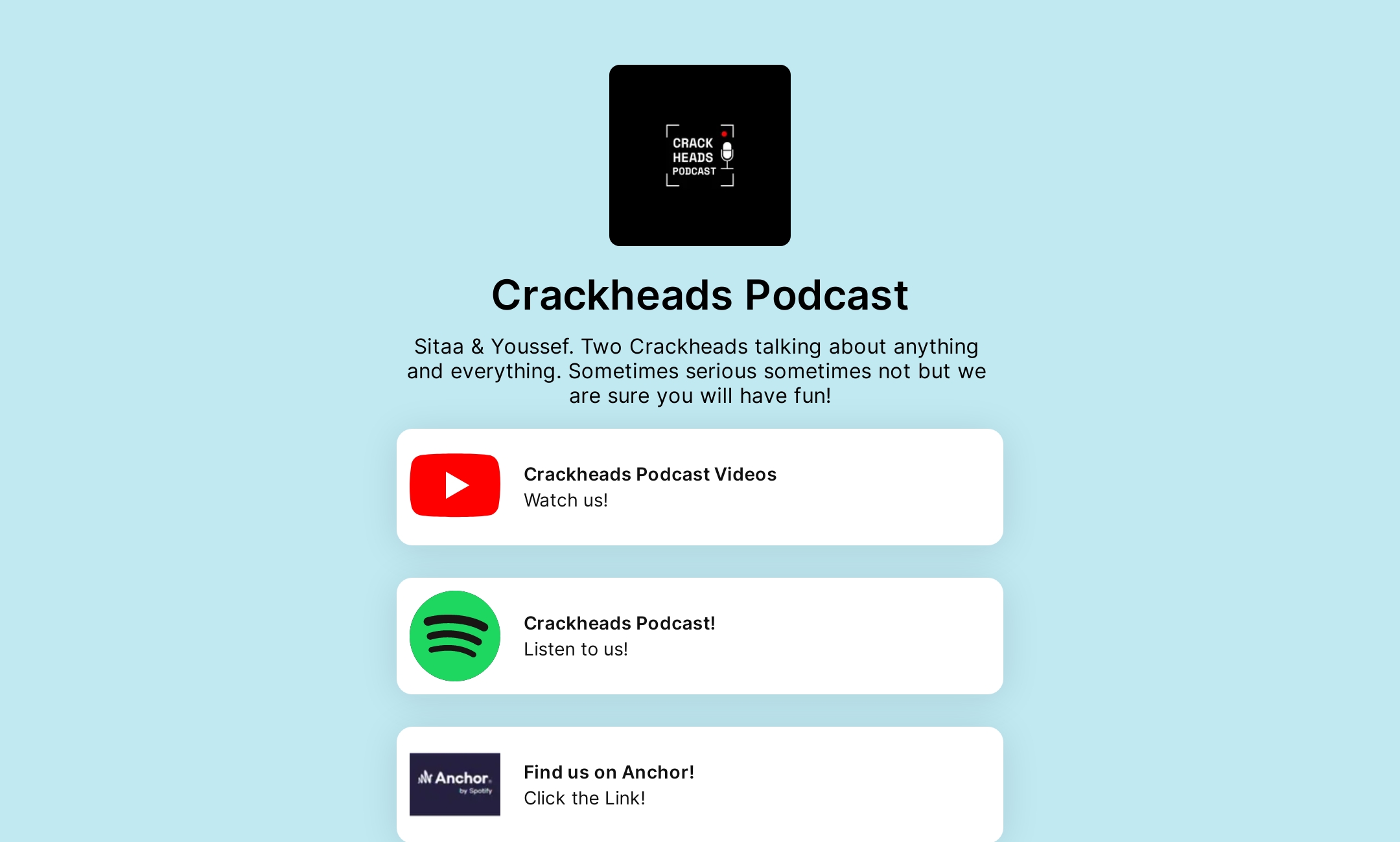 Crackheads Podcast's Flowpage