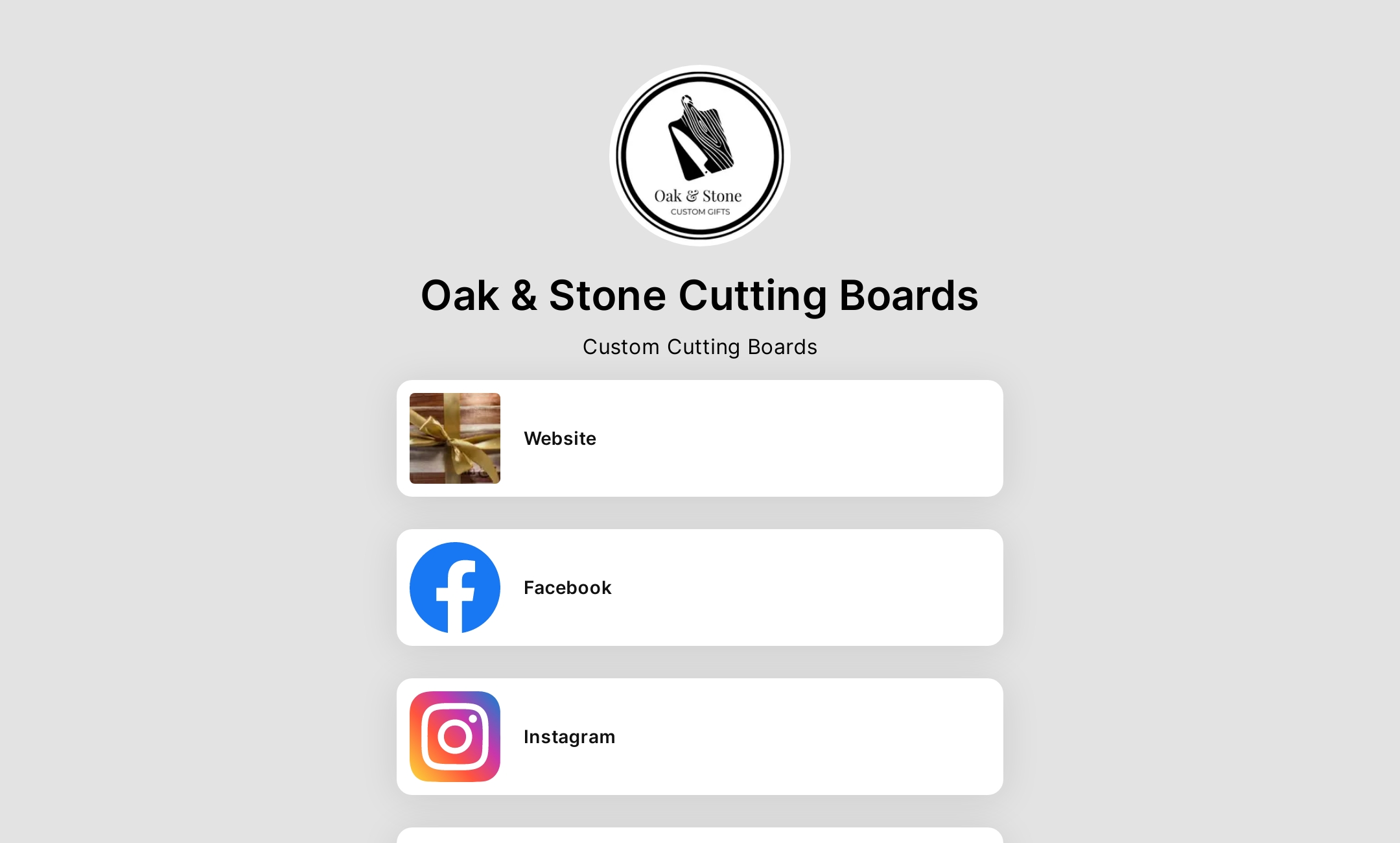Oak & Stone Cutting Boards' Flowpage