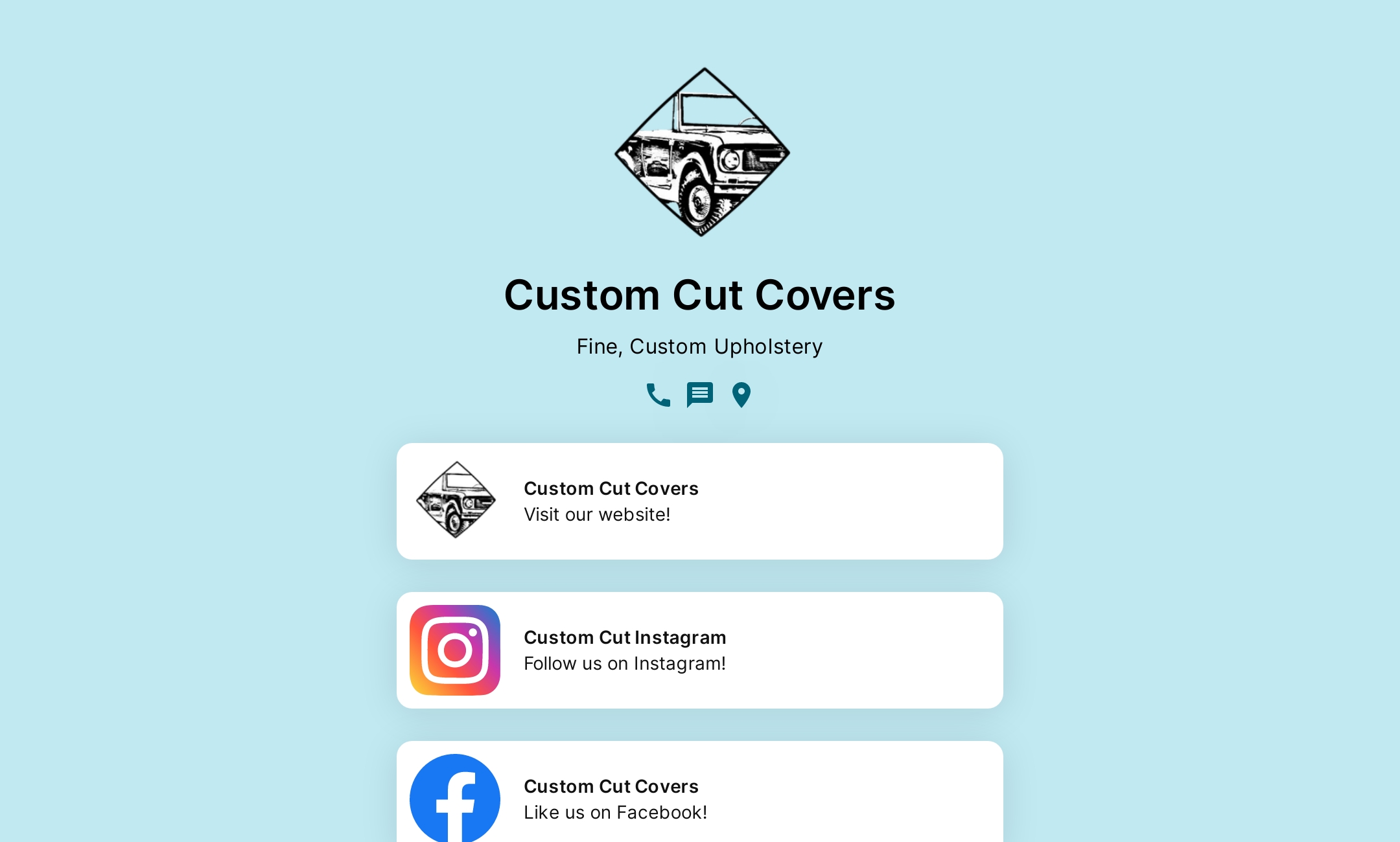 Custom Cut Covers' Flowpage