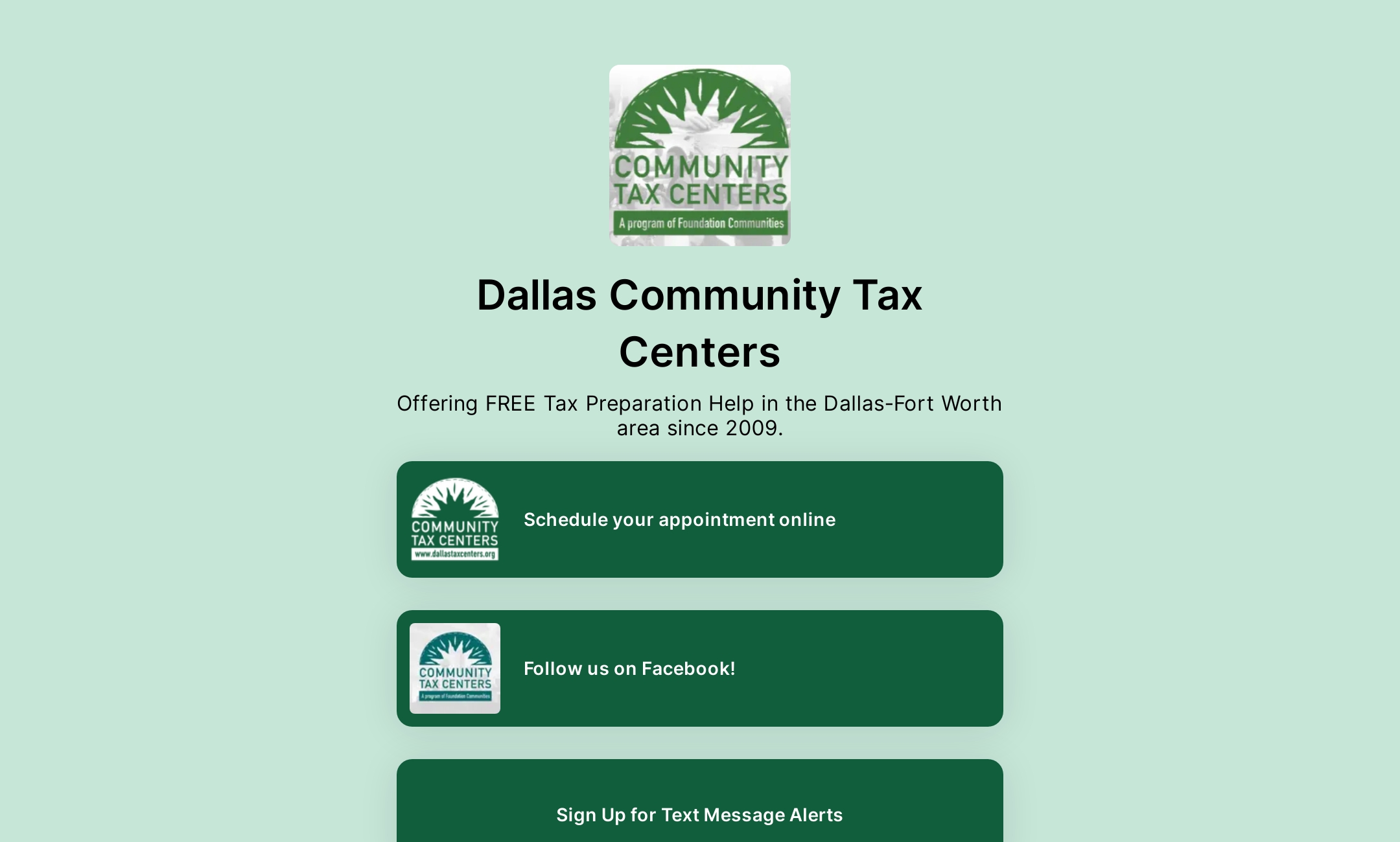 Dallas Community Tax Centers' Flowpage