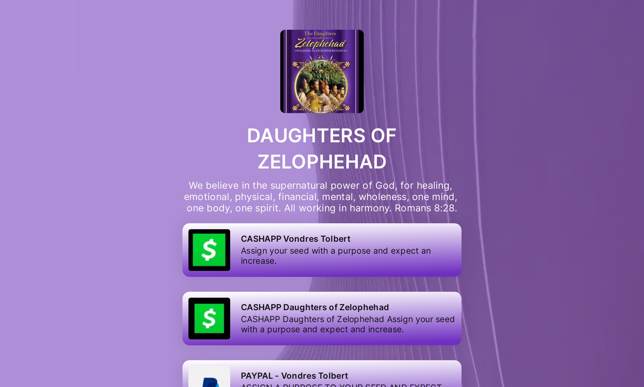 DAUGHTERS OF ZELOPHEHAD 's Flowpage