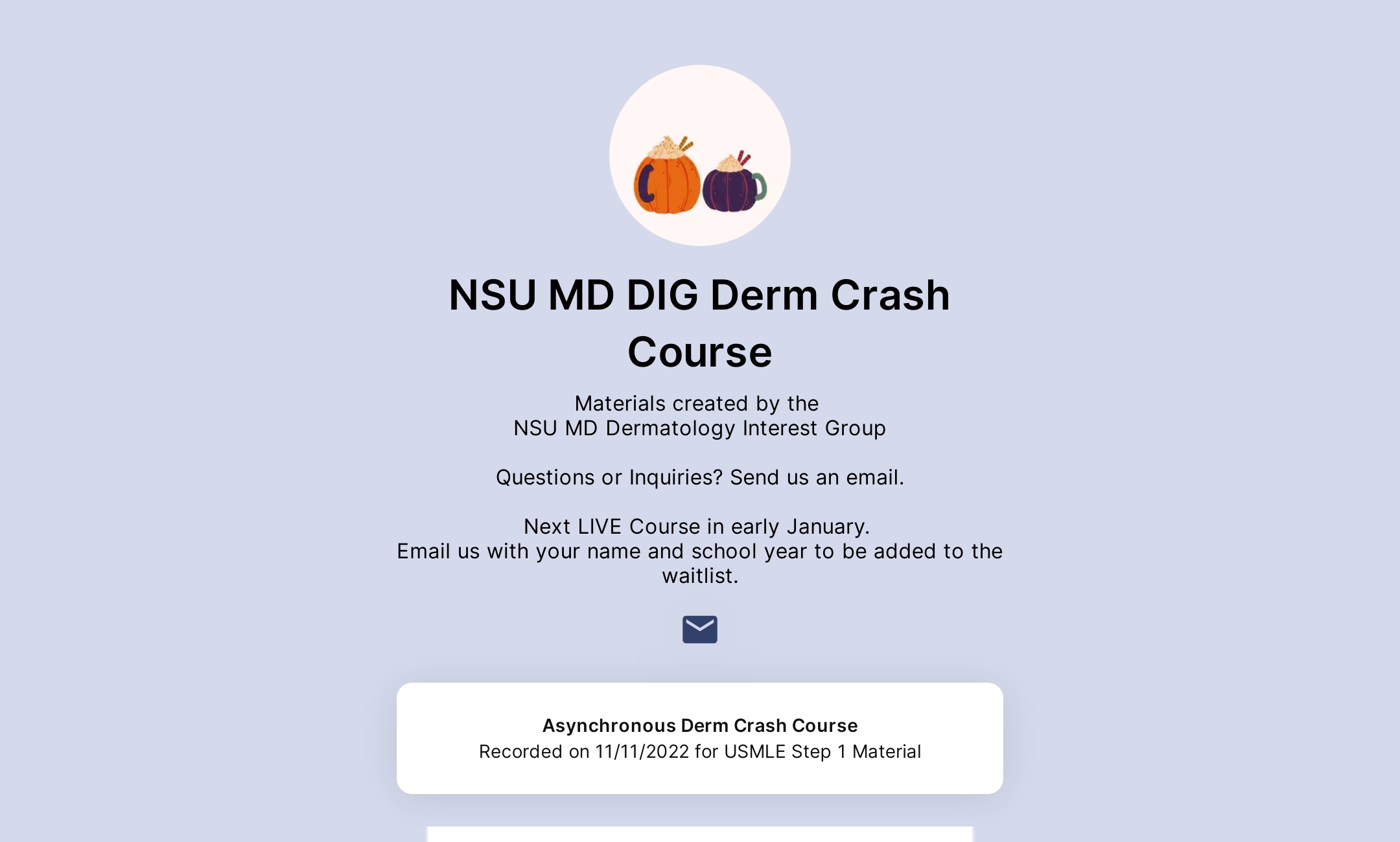 NSU MD DIG Derm Crash Course's Flowpage