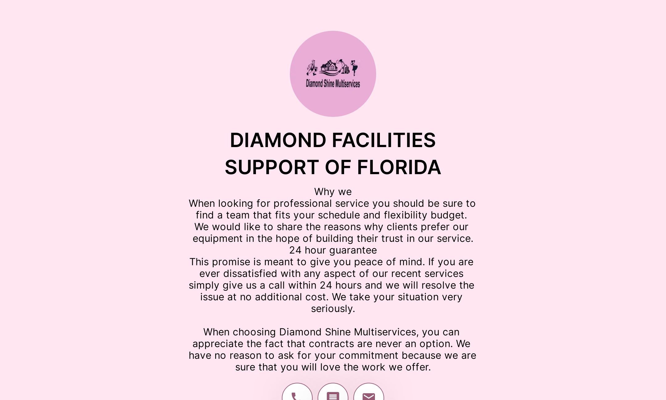 DIAMOND FACILITIES SUPPORT OF FLORIDA's Flowpage