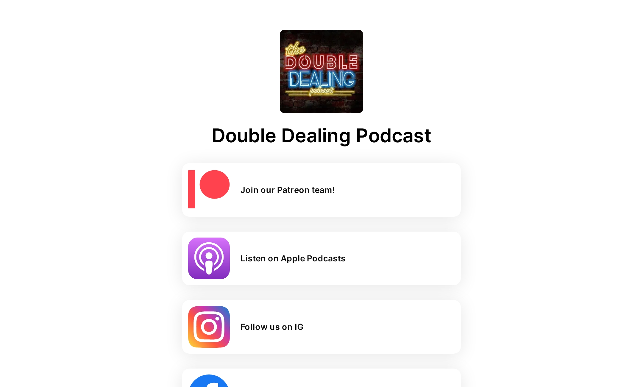 Double Dealing Podcast's Flowpage