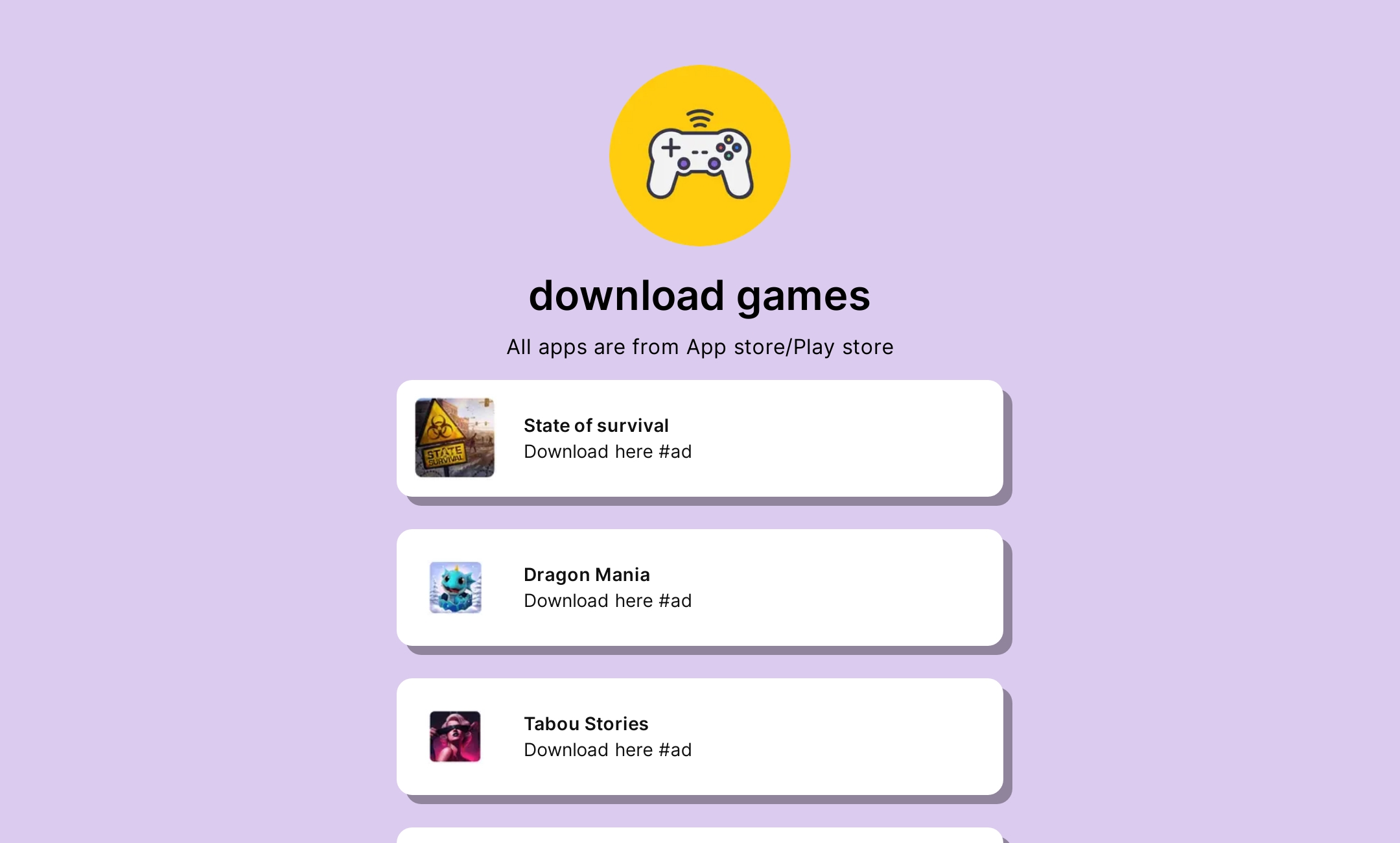 download games' Flowpage