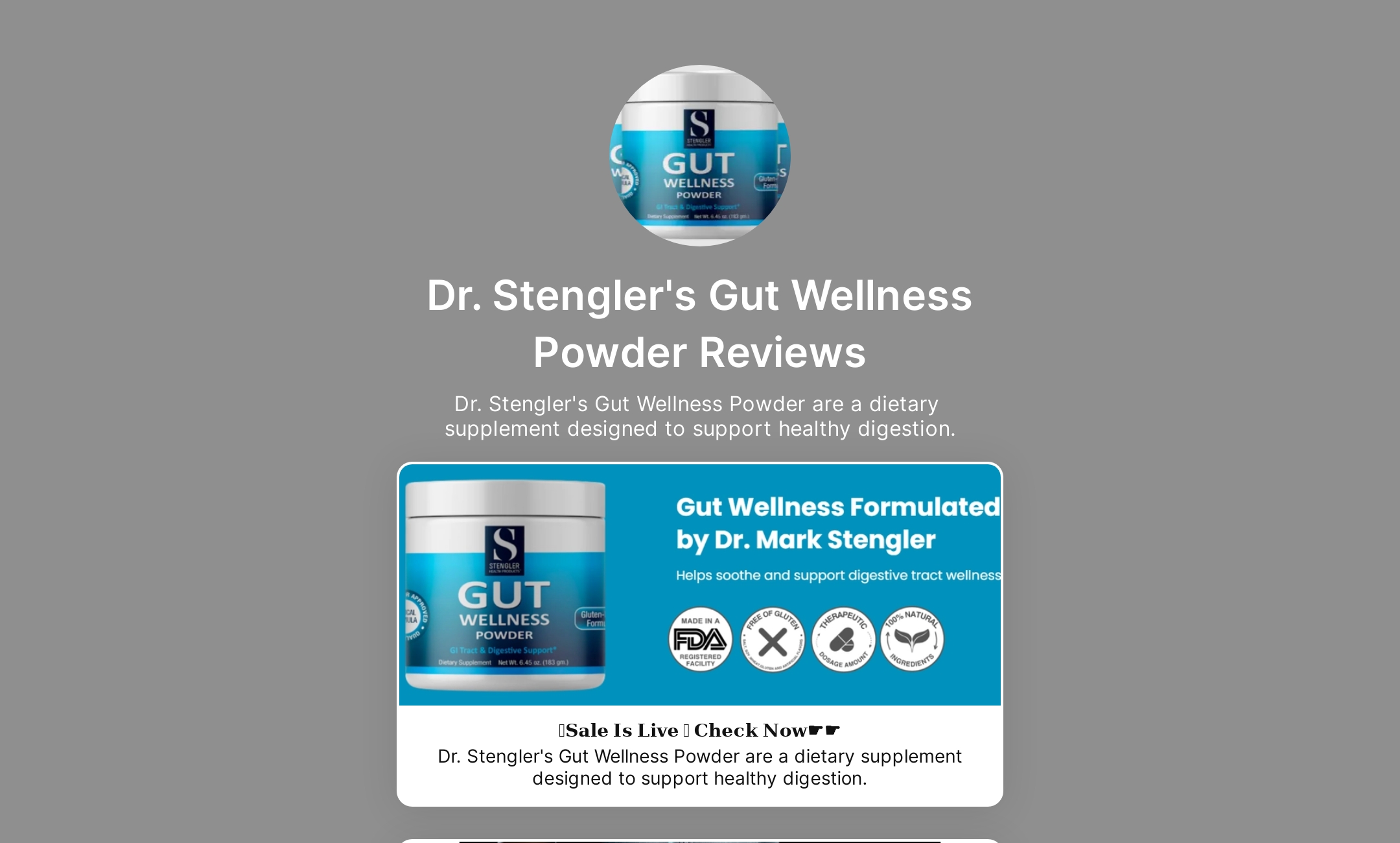 Dr. Stengler's Gut Wellness Powder Reviews' Flowpage