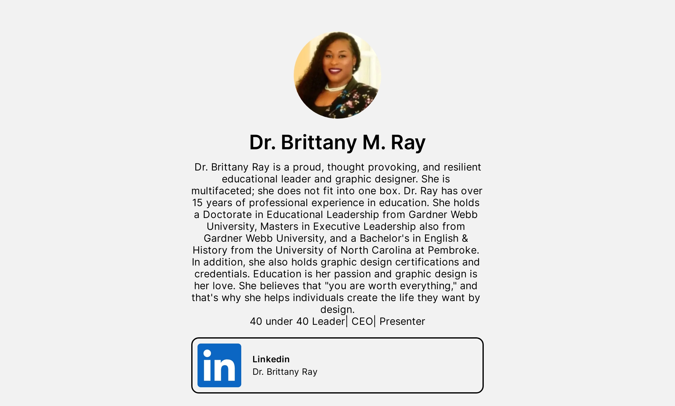 Dr. Brittany M. Ray's Flowpage