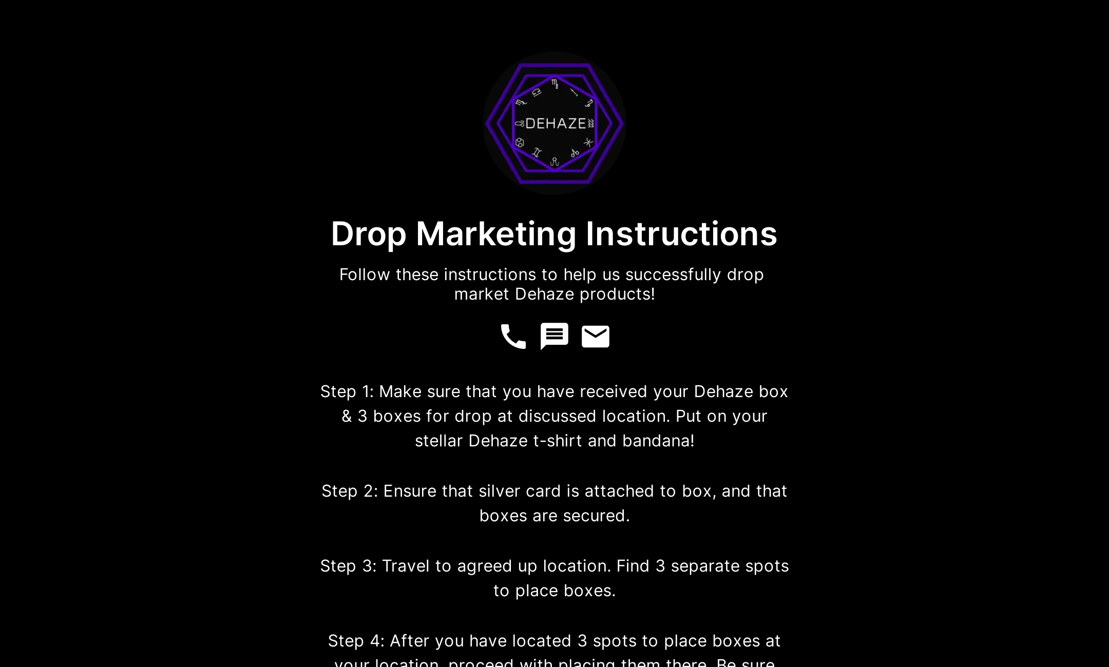 Drop Marketing Instructions' Flowpage