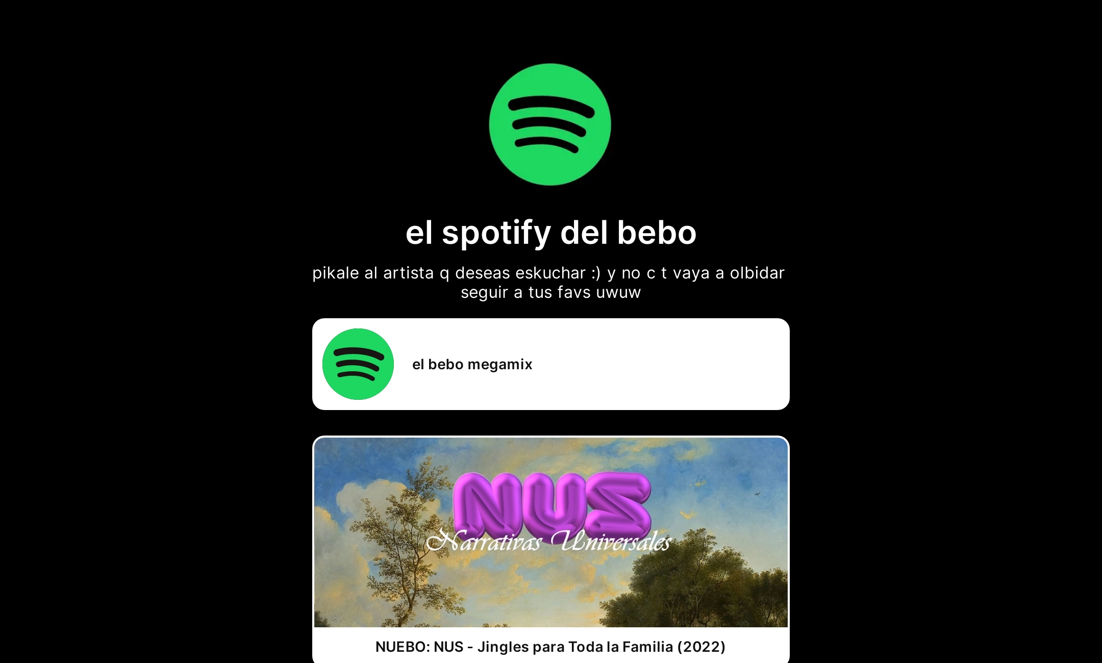 el spotify del bebo's Flowpage