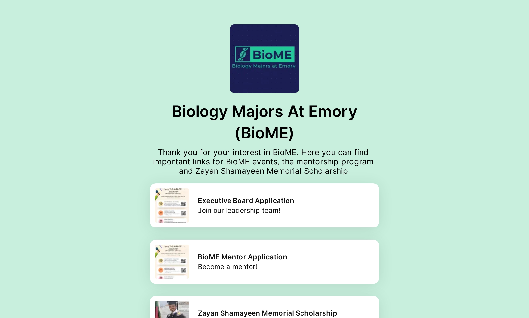 Biology Majors At Emory (BioME)'s Flowpage