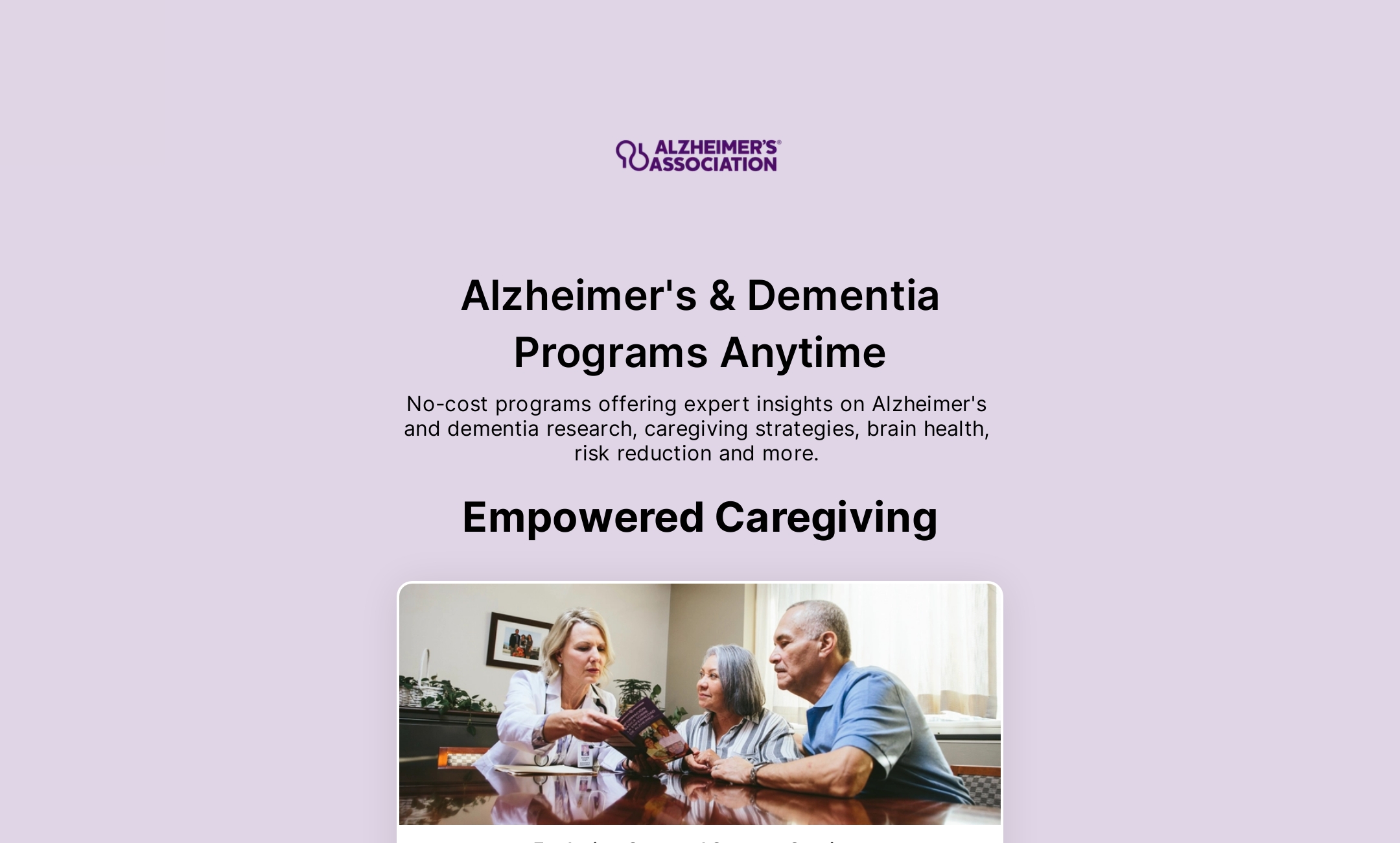 Alzheimer's & Dementia Programs Anytime's Flowpage