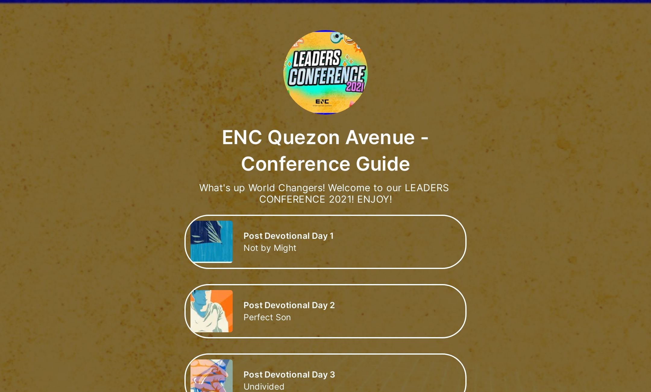 ENC Quezon Avenue - Conference Guide's Flowpage