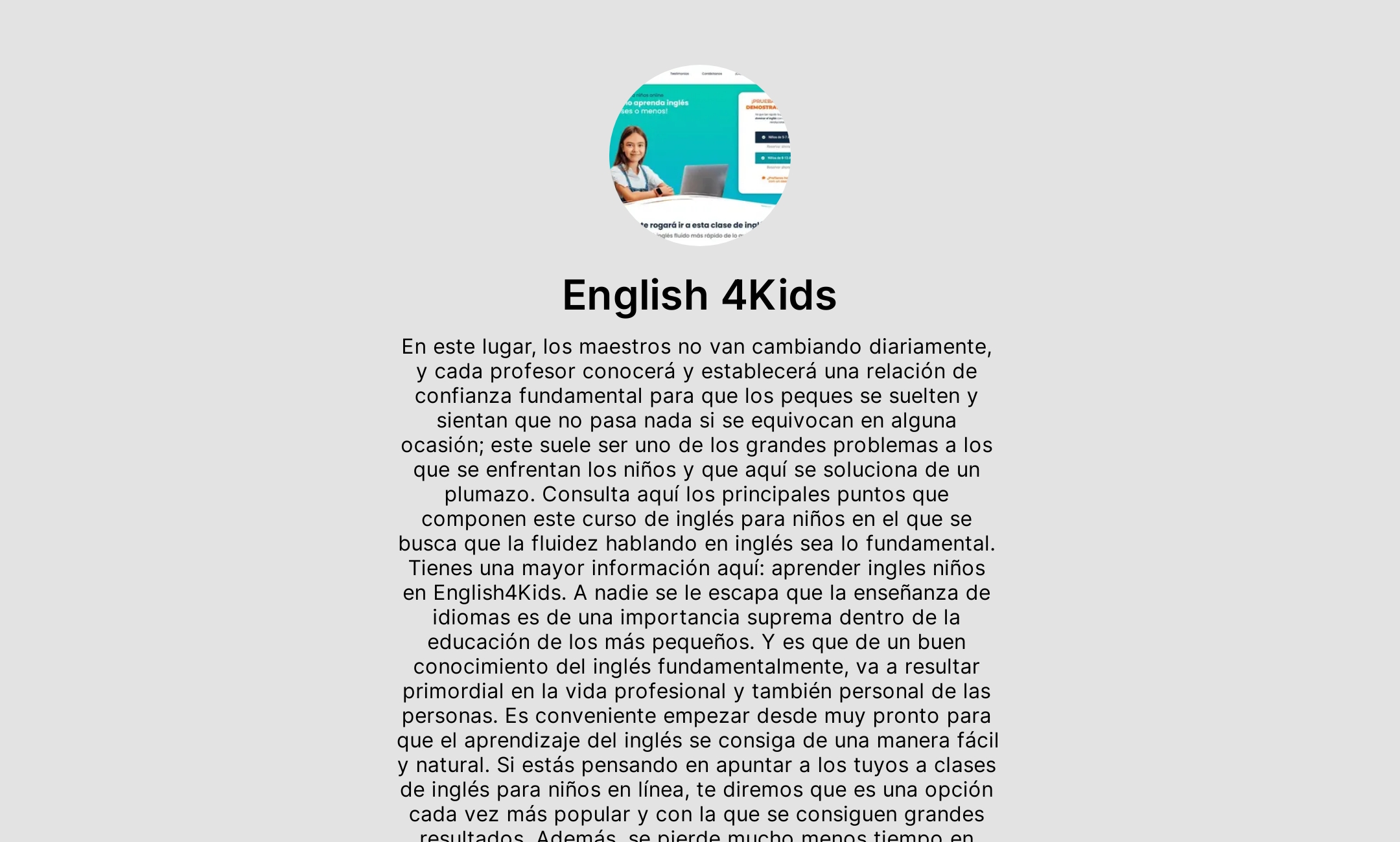 English 4Kids' Flowpage