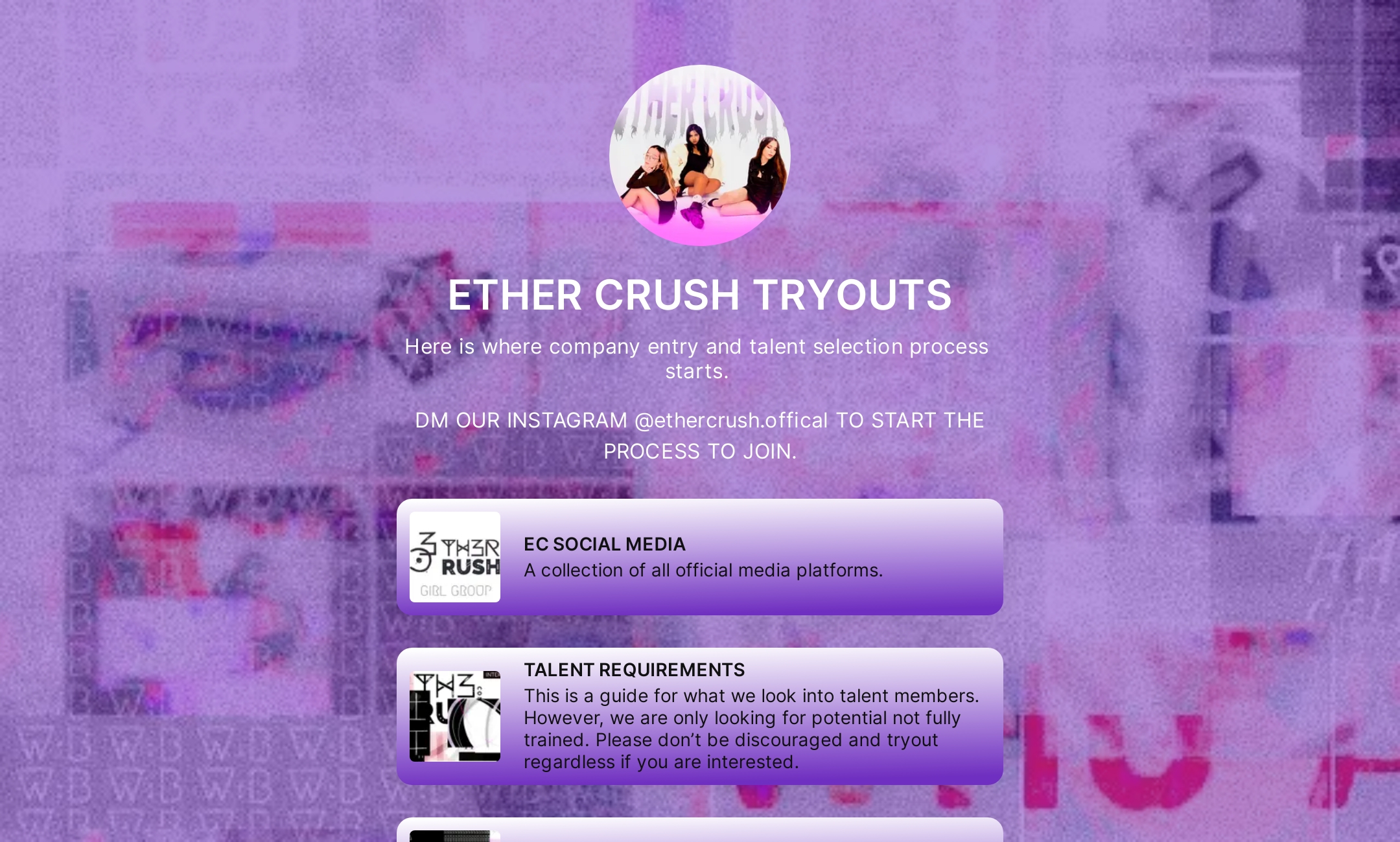 ETHER CRUSH TRYOUTS's Flowpage