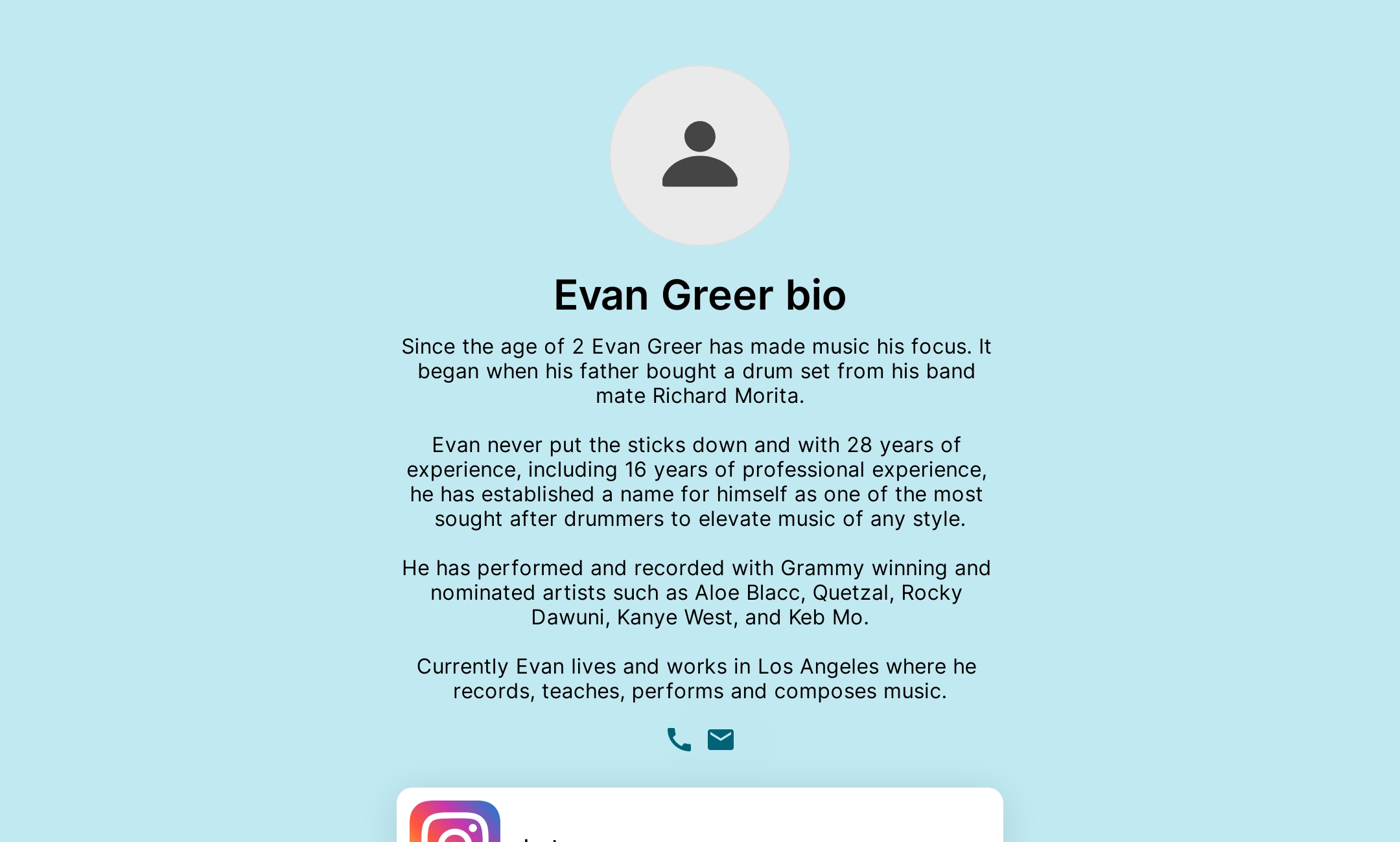 Evan Greer bio's Flowpage