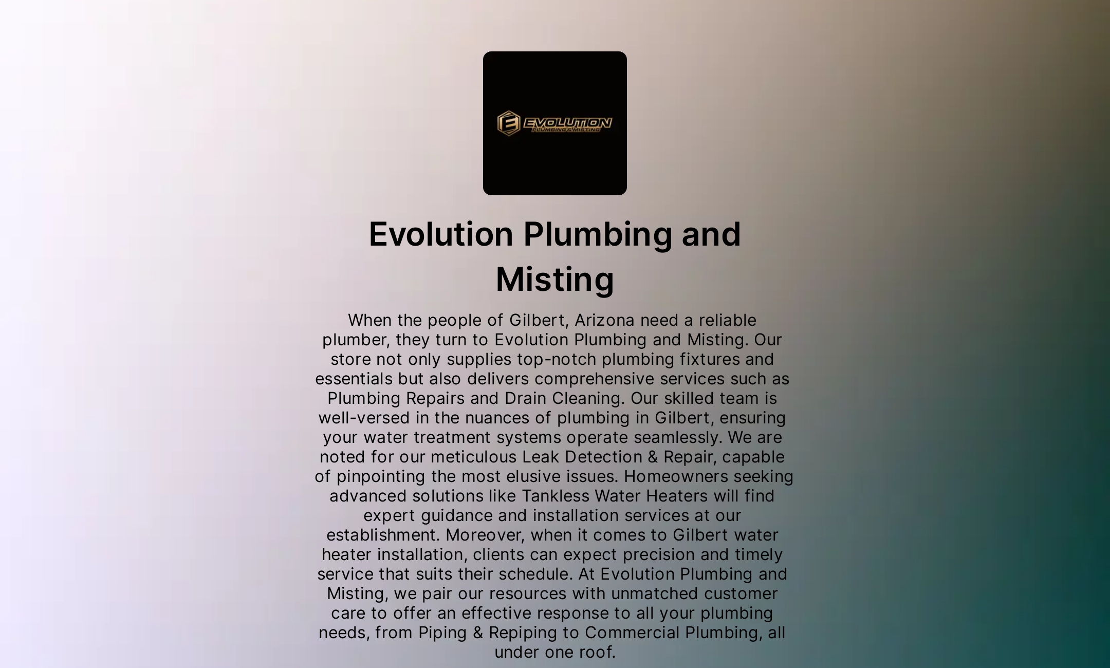 Evolution Plumbing and Misting's Flowpage