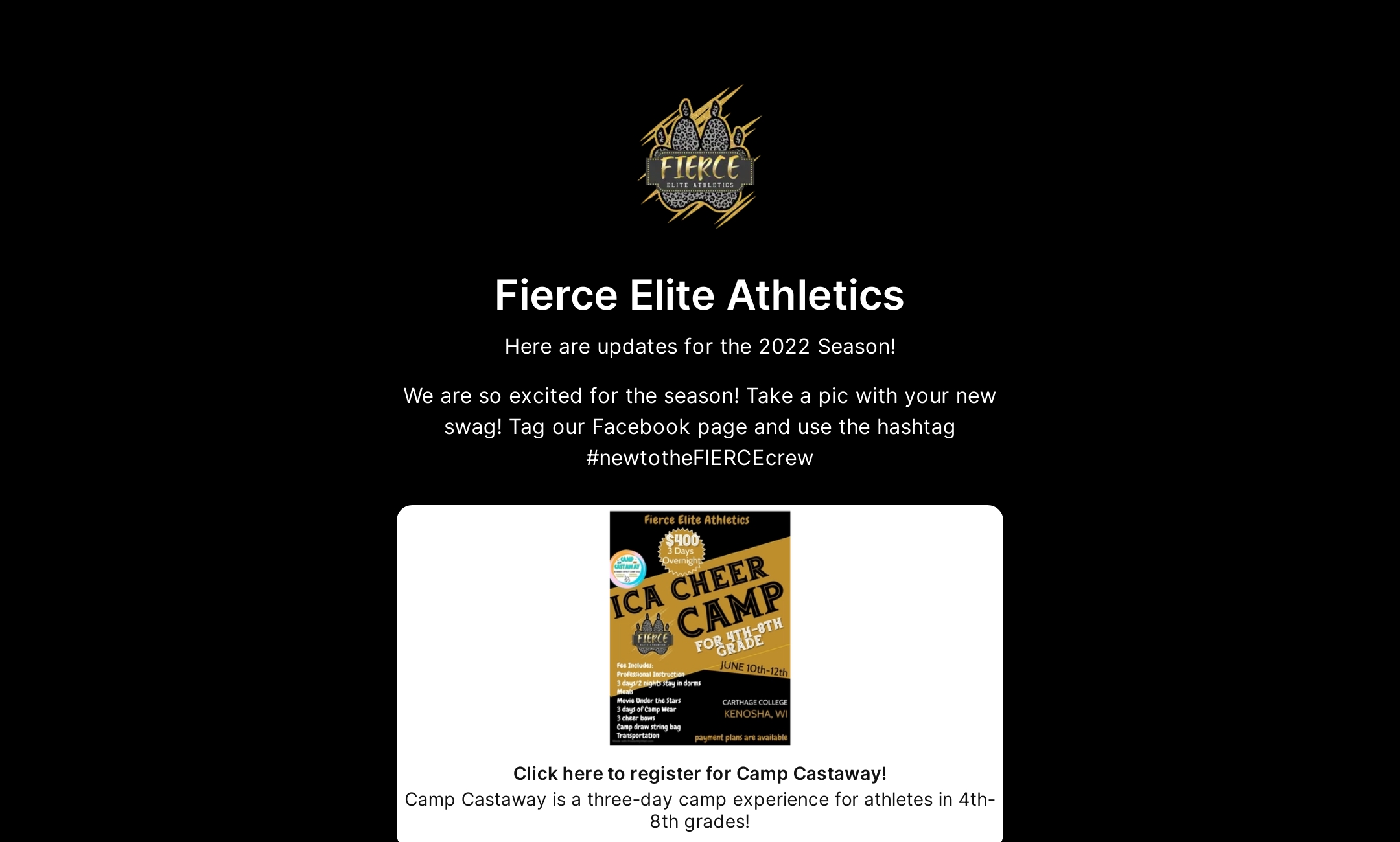 Fierce Elite Athletics' Flowpage