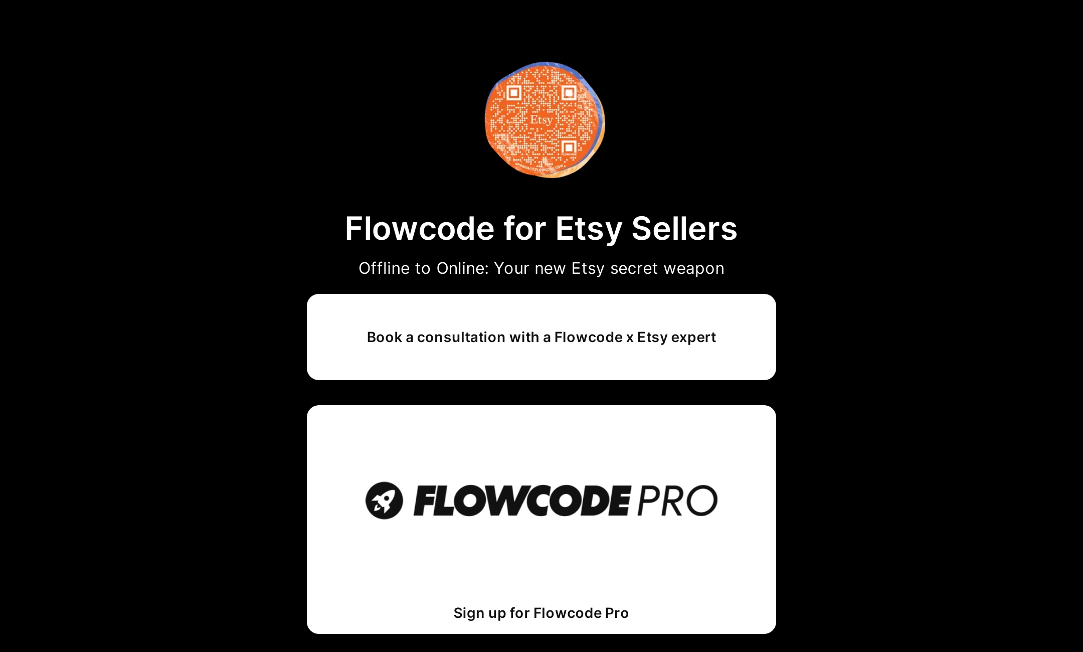 Flowcode for Etsy Sellers' Flowpage