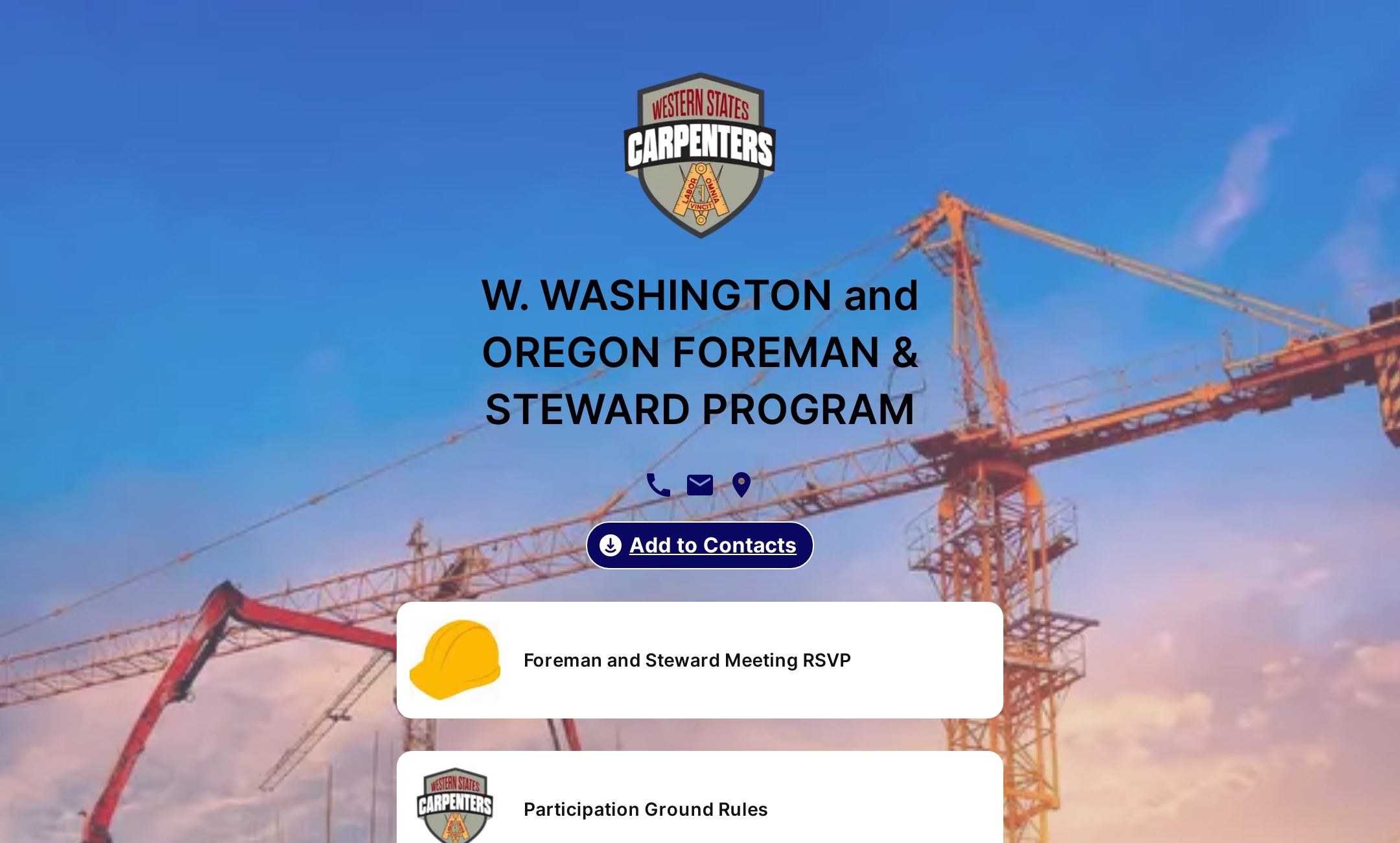 W. WASHINGTON and OREGON FOREMAN & STEWARD PROGRAM's Flowpage