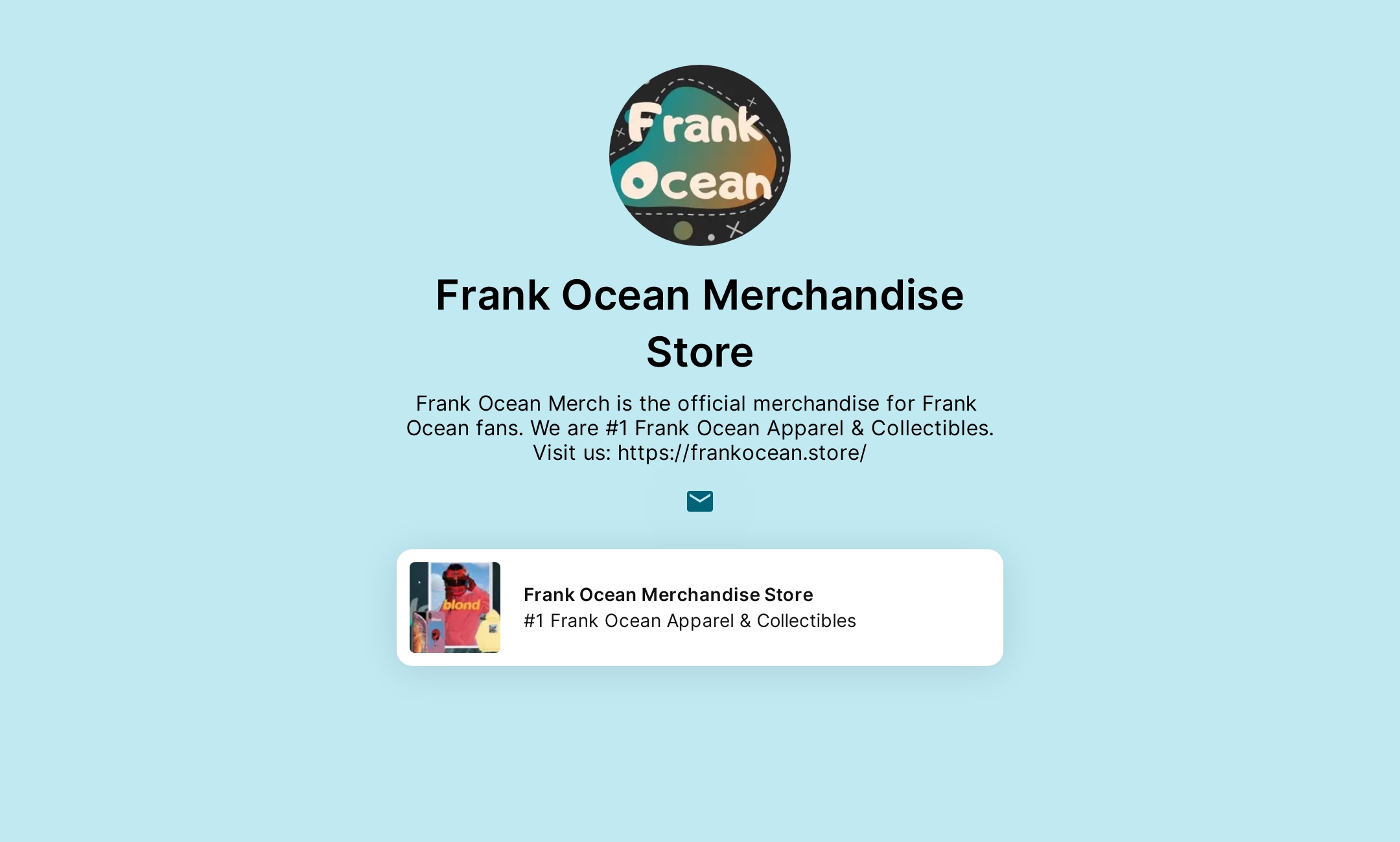 Frank Ocean Merchandise Store's Flowpage