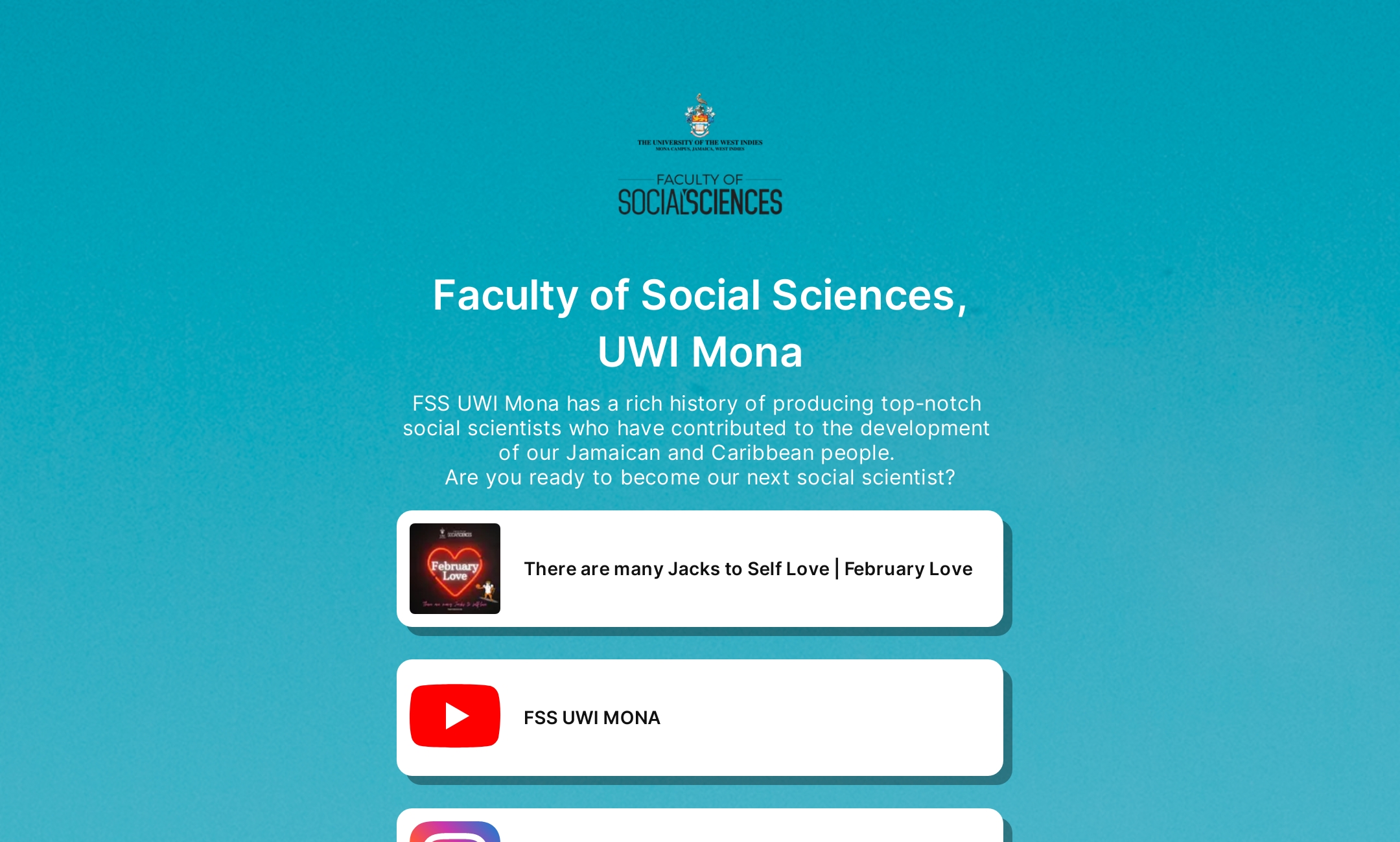 Faculty of Social Sciences, UWI Mona's Flowpage