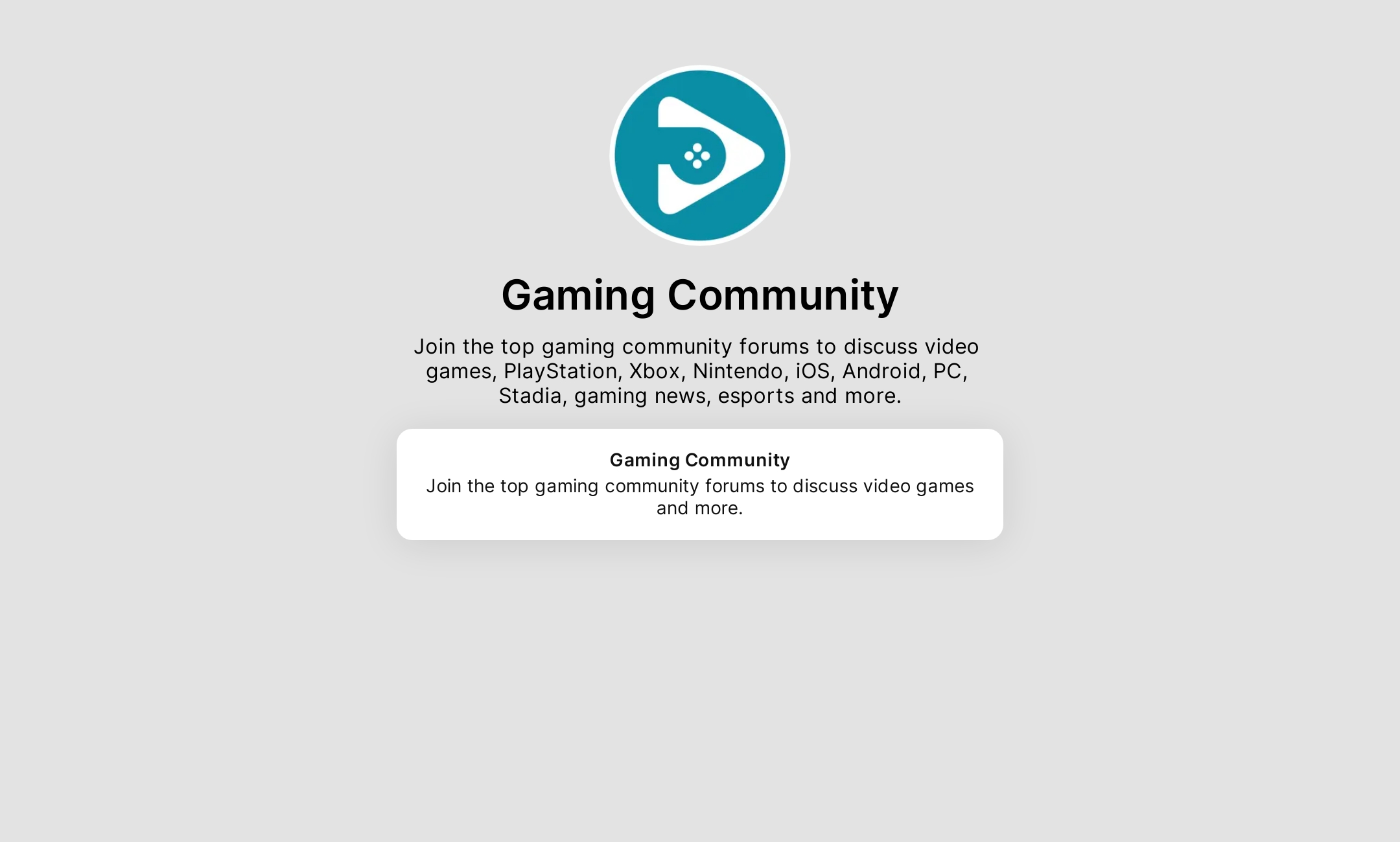 Gaming Community's Flowpage
