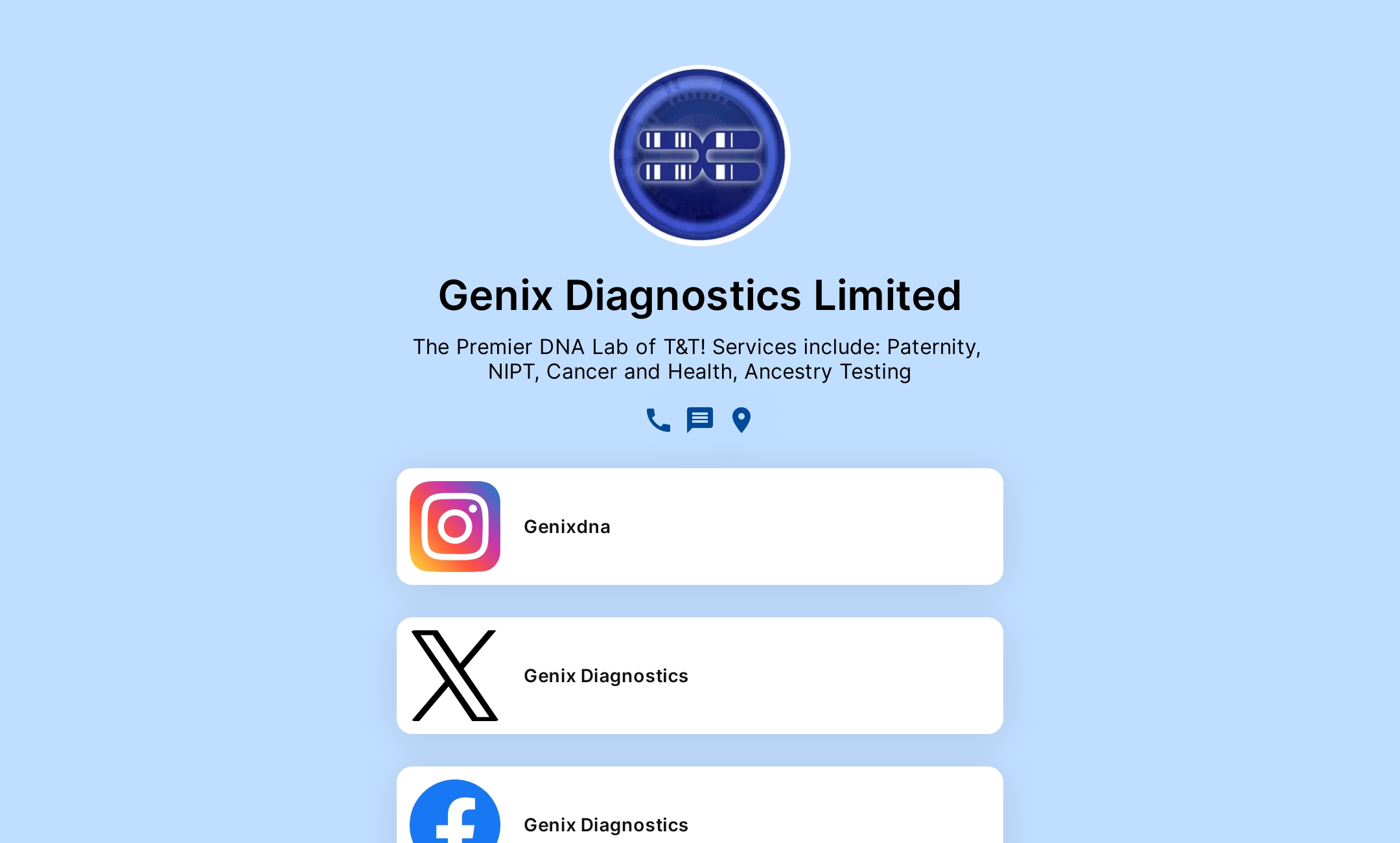 Genix Diagnostics Limited's Flowpage