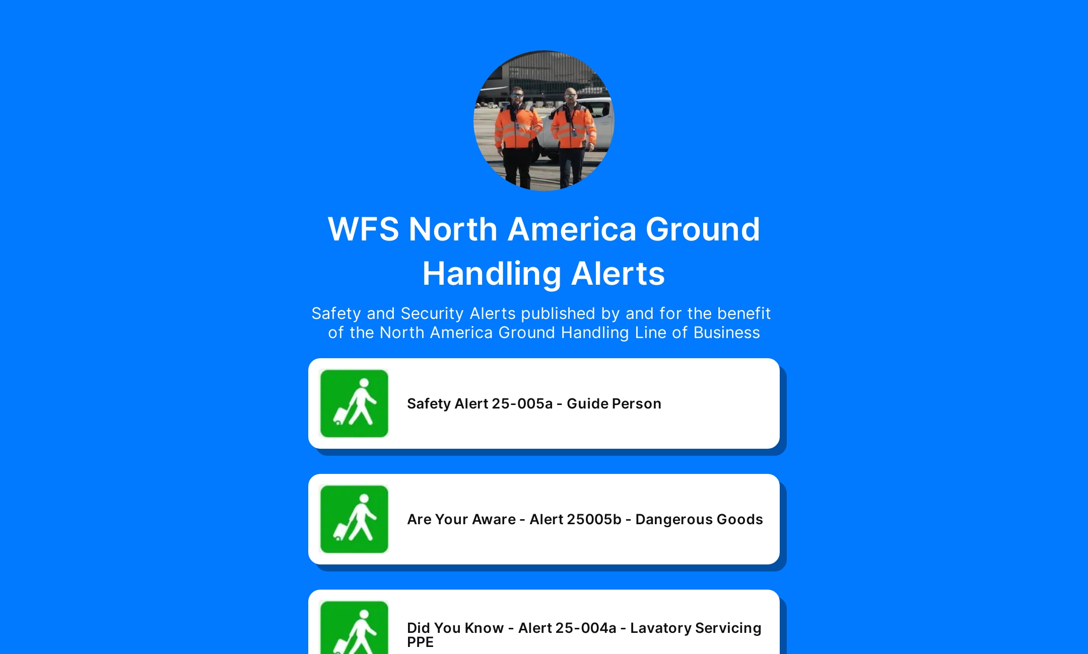 WFS North America Ground Handling Alerts' Flowpage
