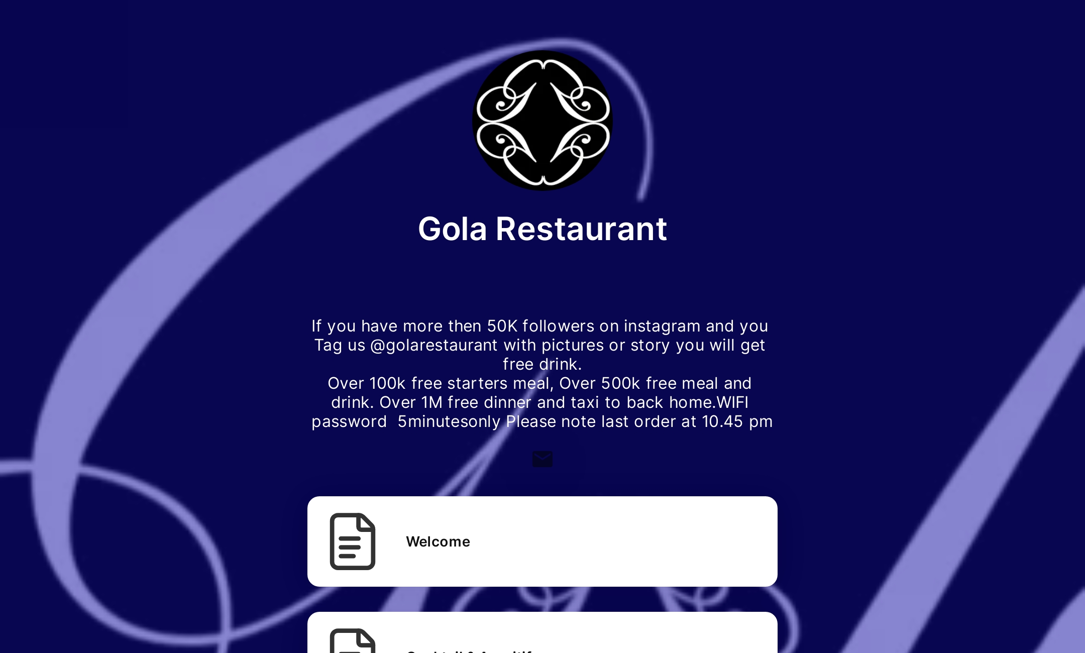 Gola Restaurant's Flowpage