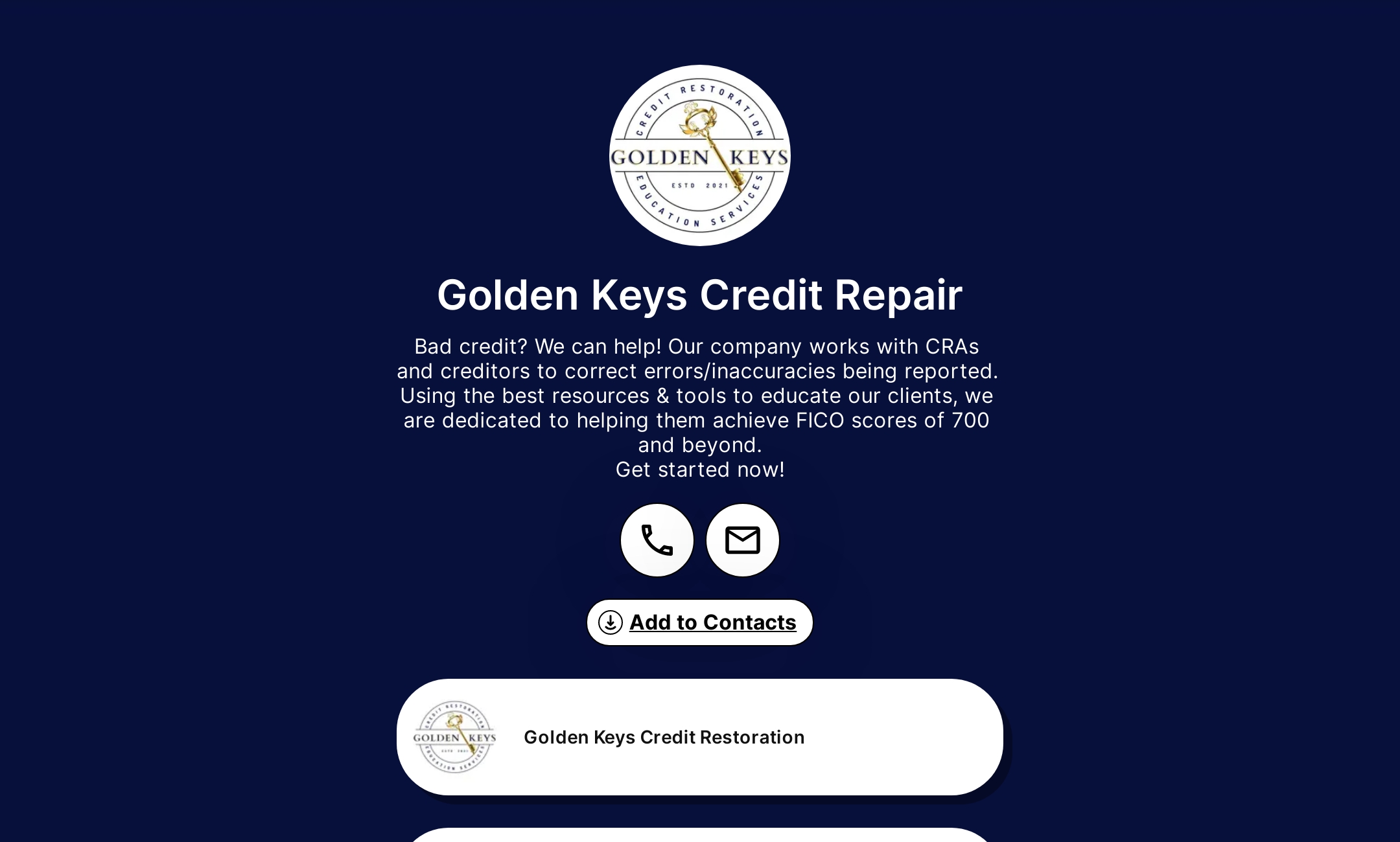 Golden Keys Credit Repair's Flowpage