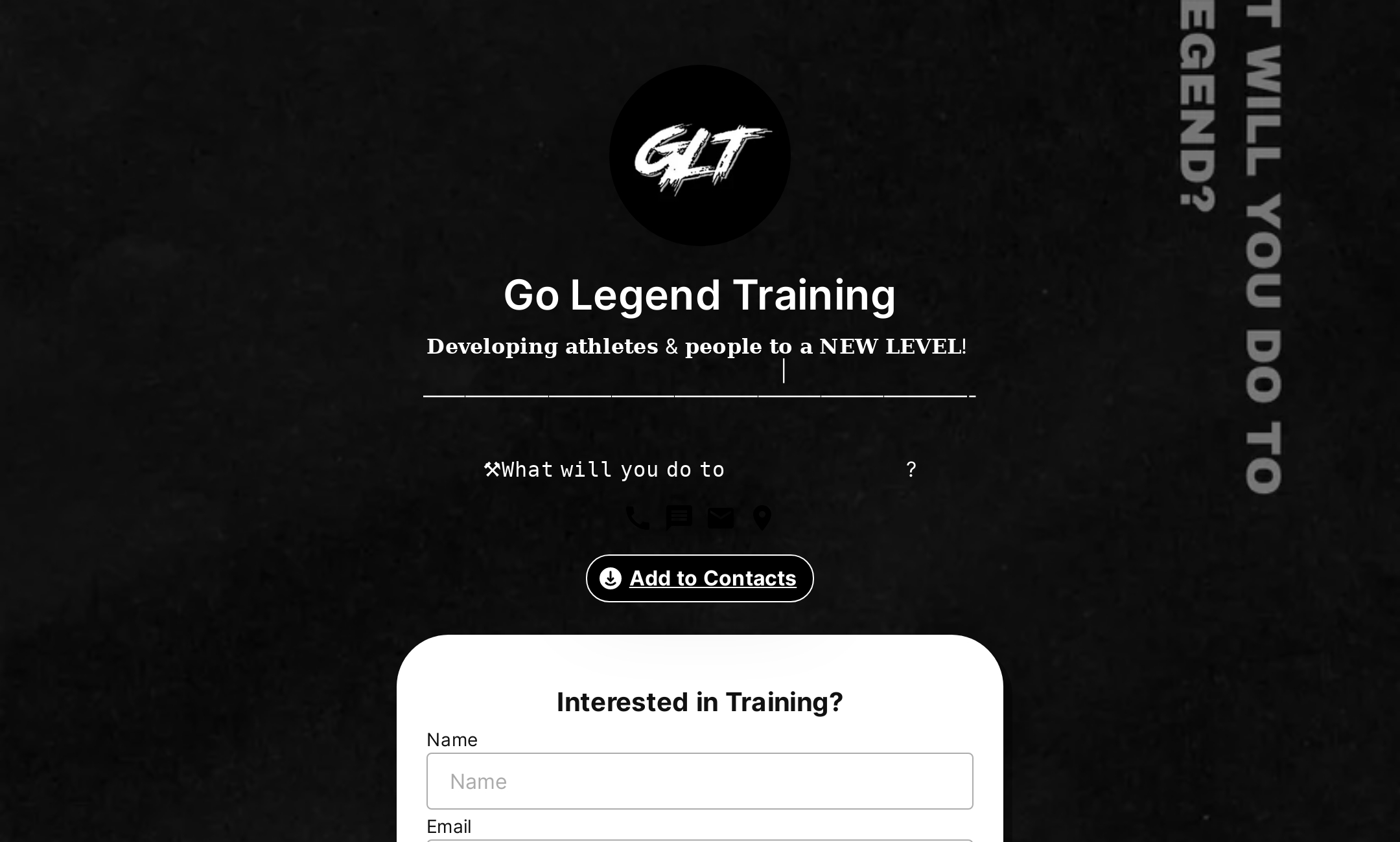 Go Legend Training's Flowpage