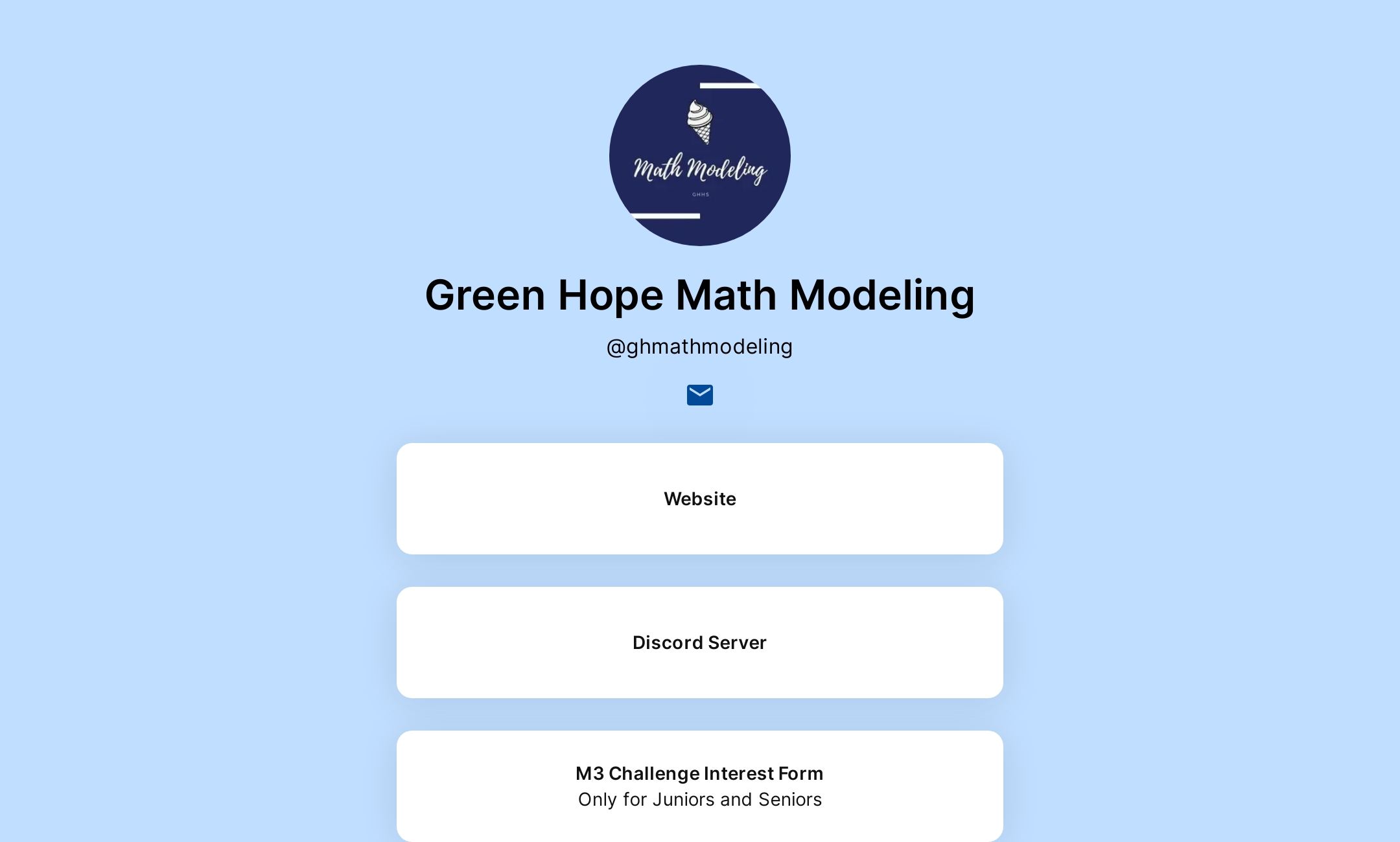 Green Hope Math Modeling 's Flowpage