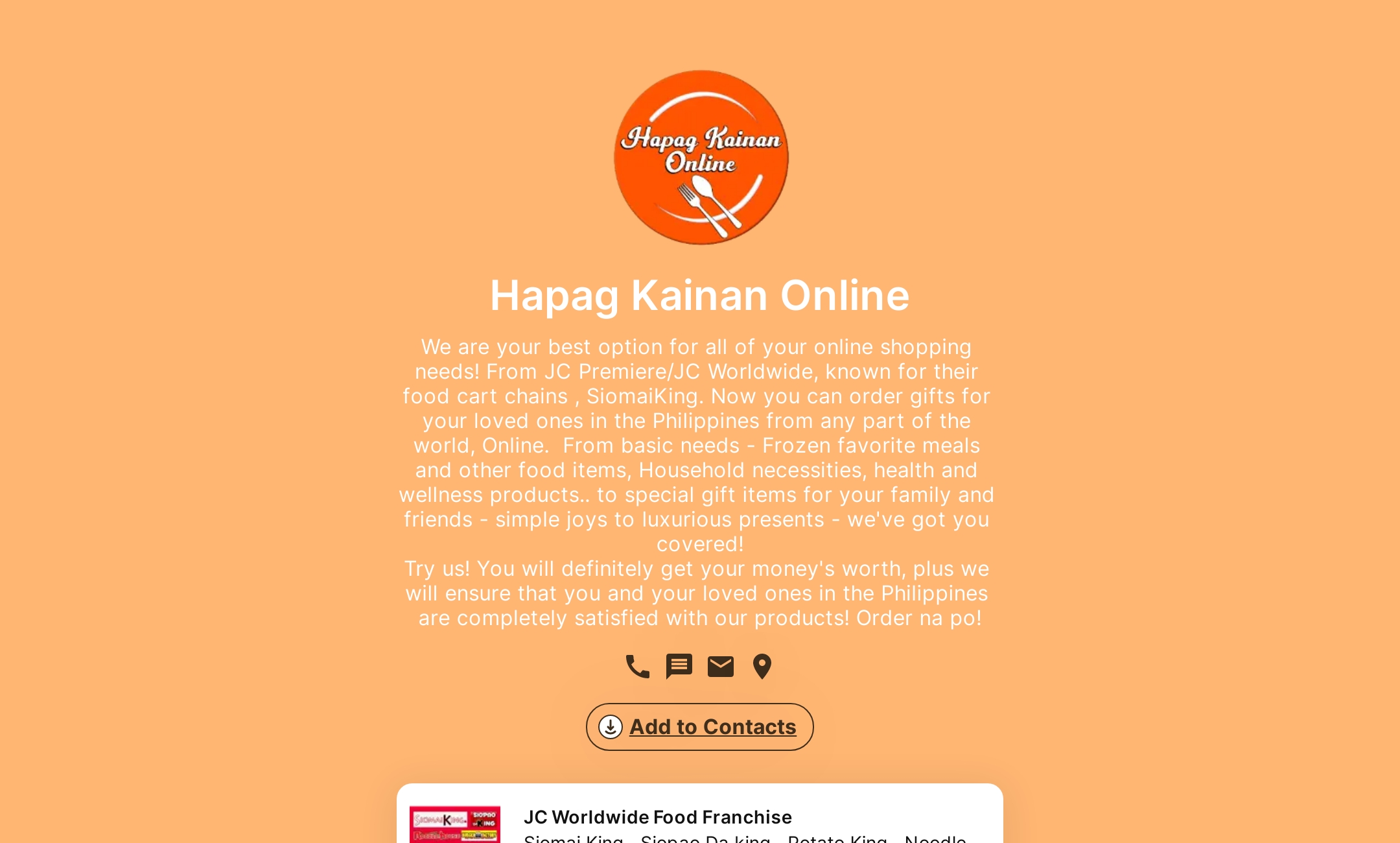 Hapag Kainan Online's Flowpage