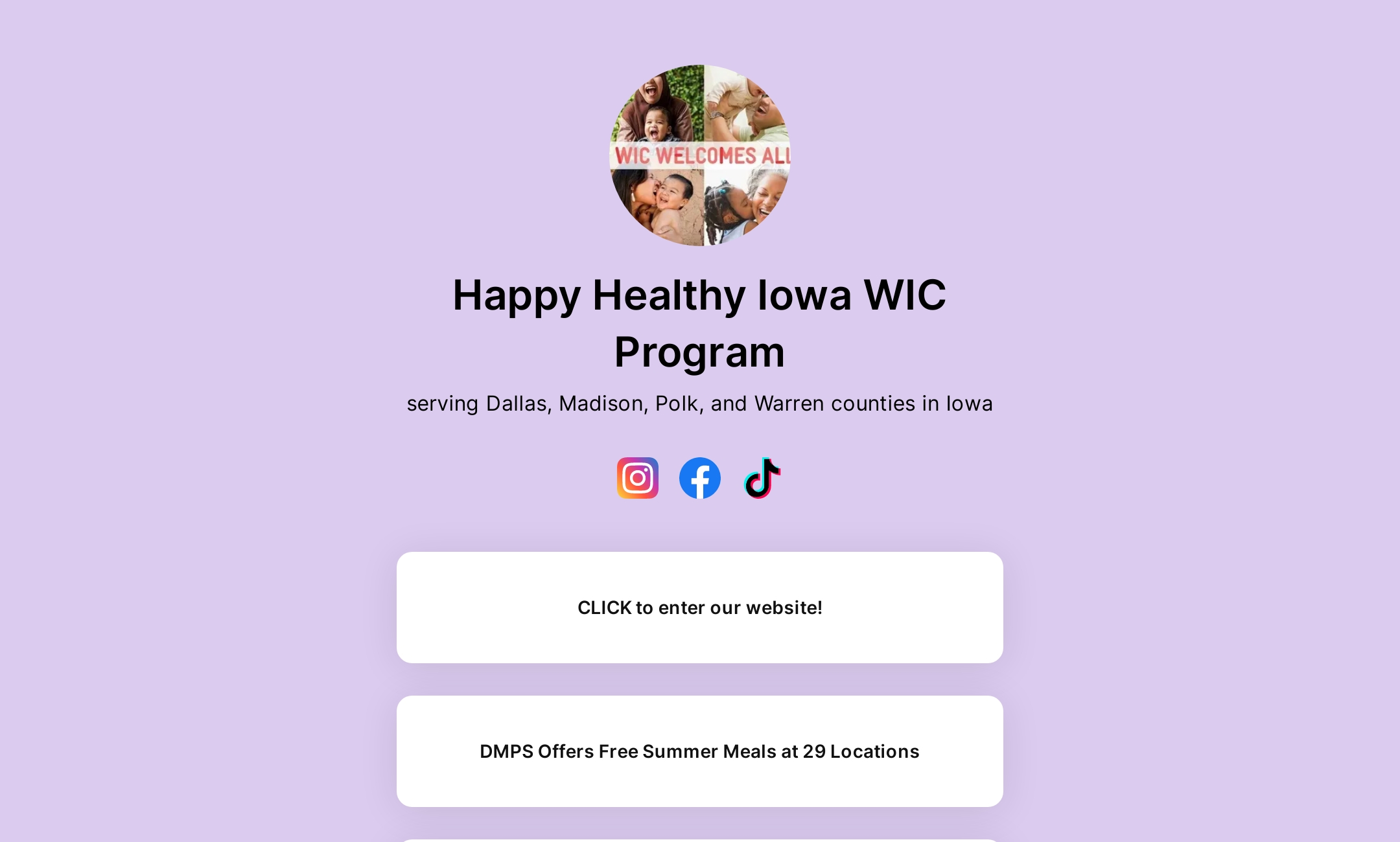 Happy Healthy Iowa WIC Program's Flowpage