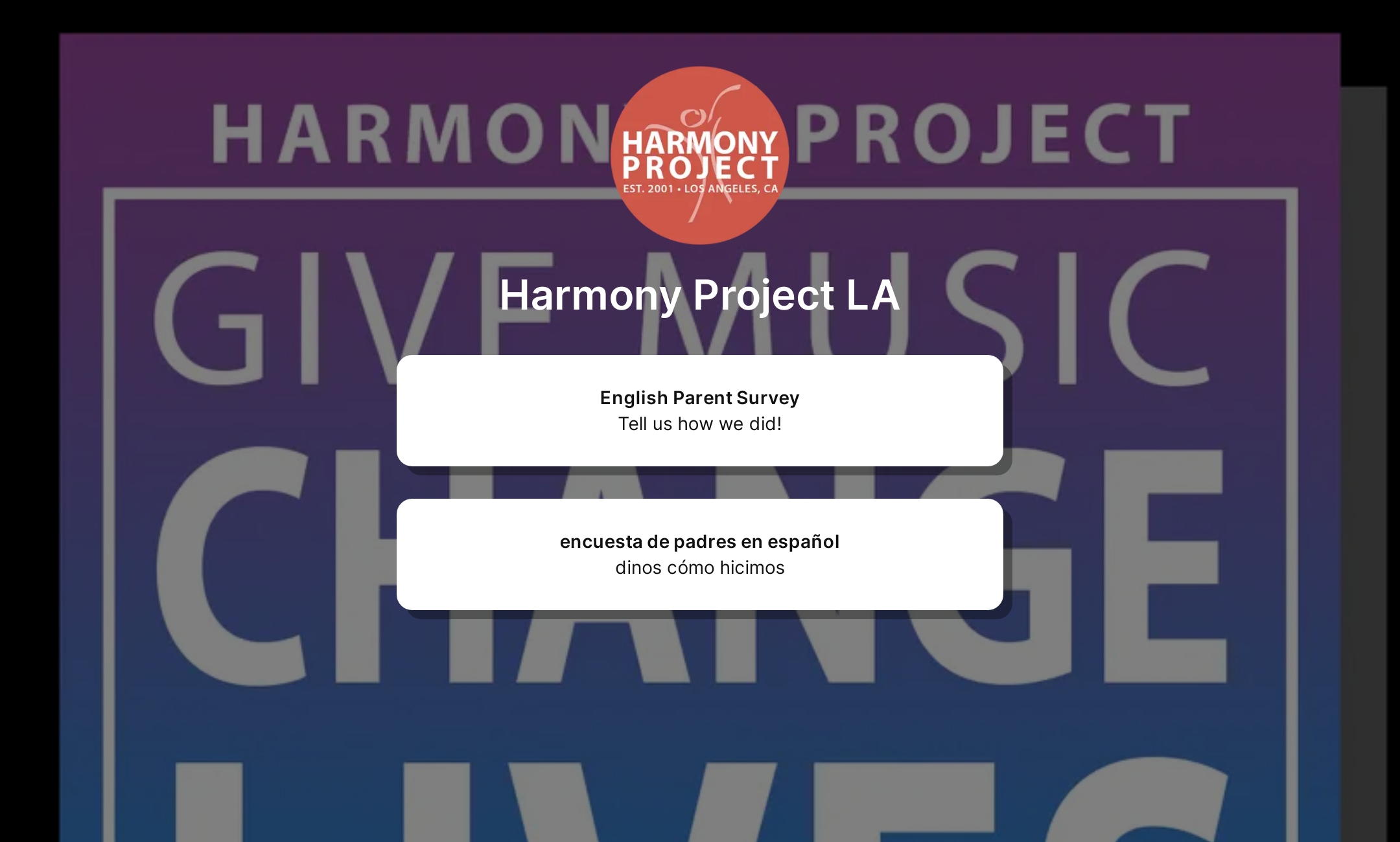 Harmony Project LA's Flowpage