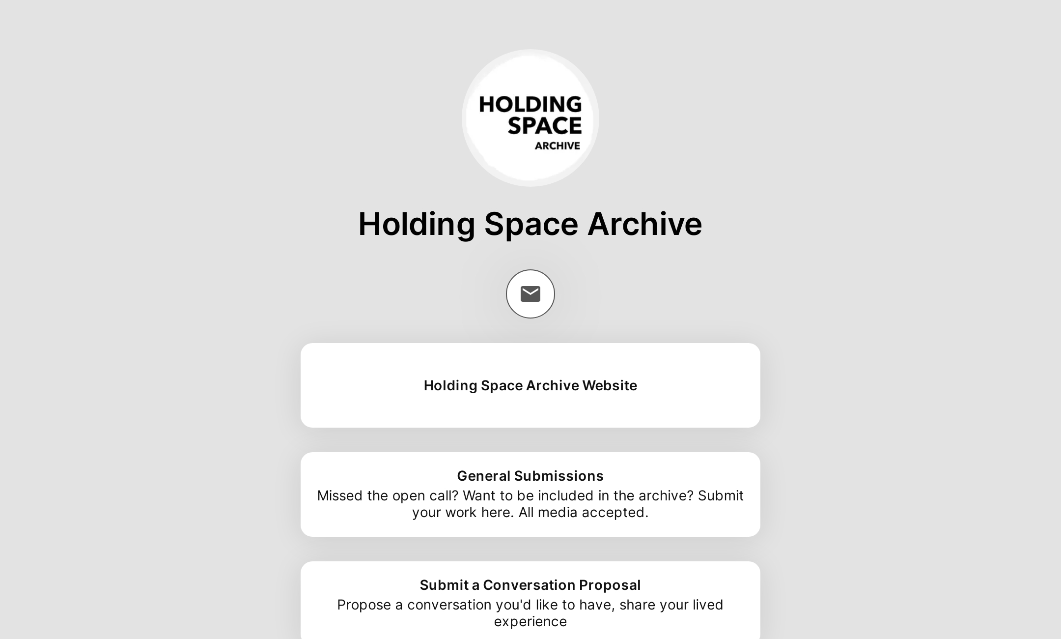Holding Space Archive's Flowpage