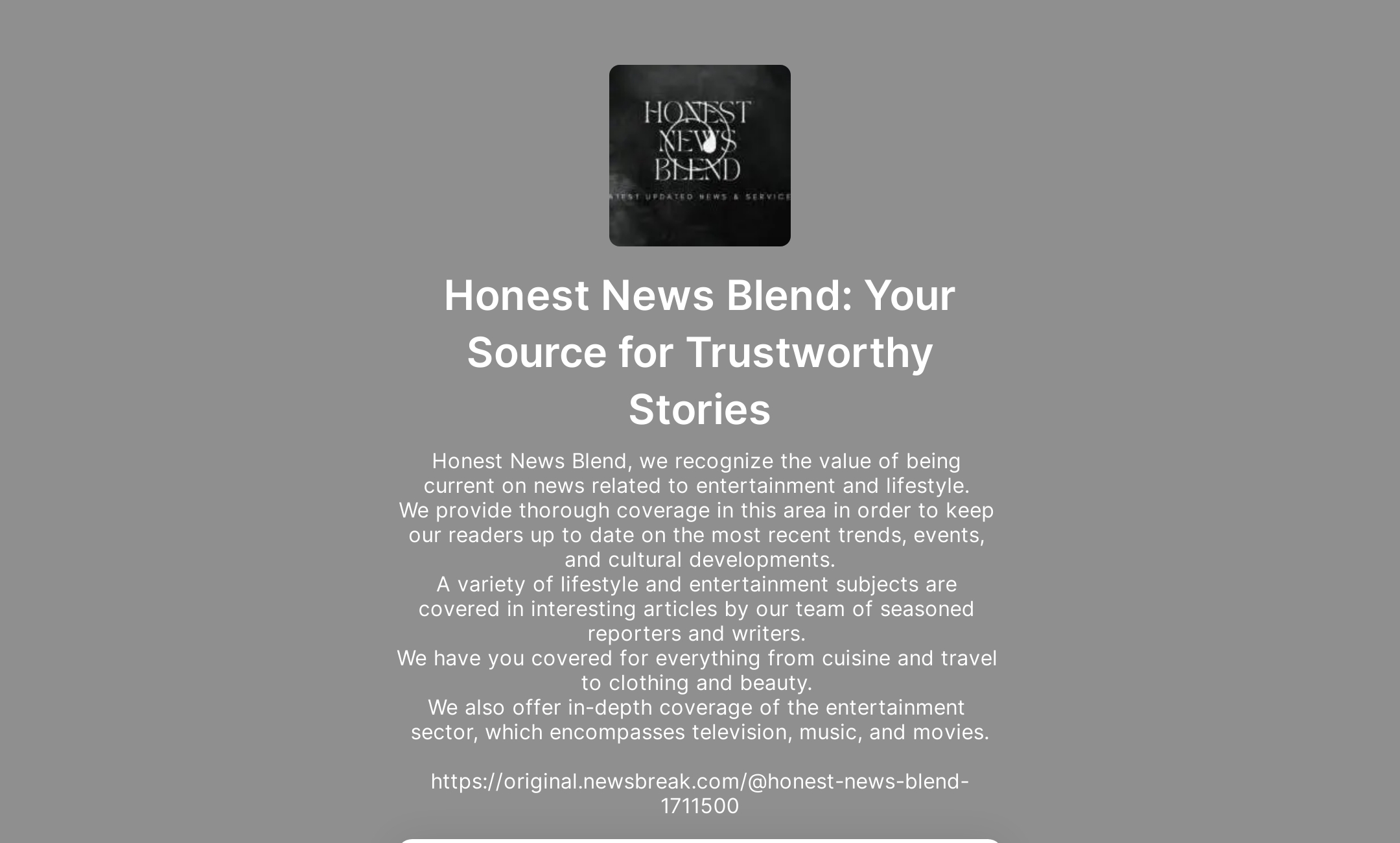 Honest News Blend: Your Source for Trustworthy Stories' Flowpage