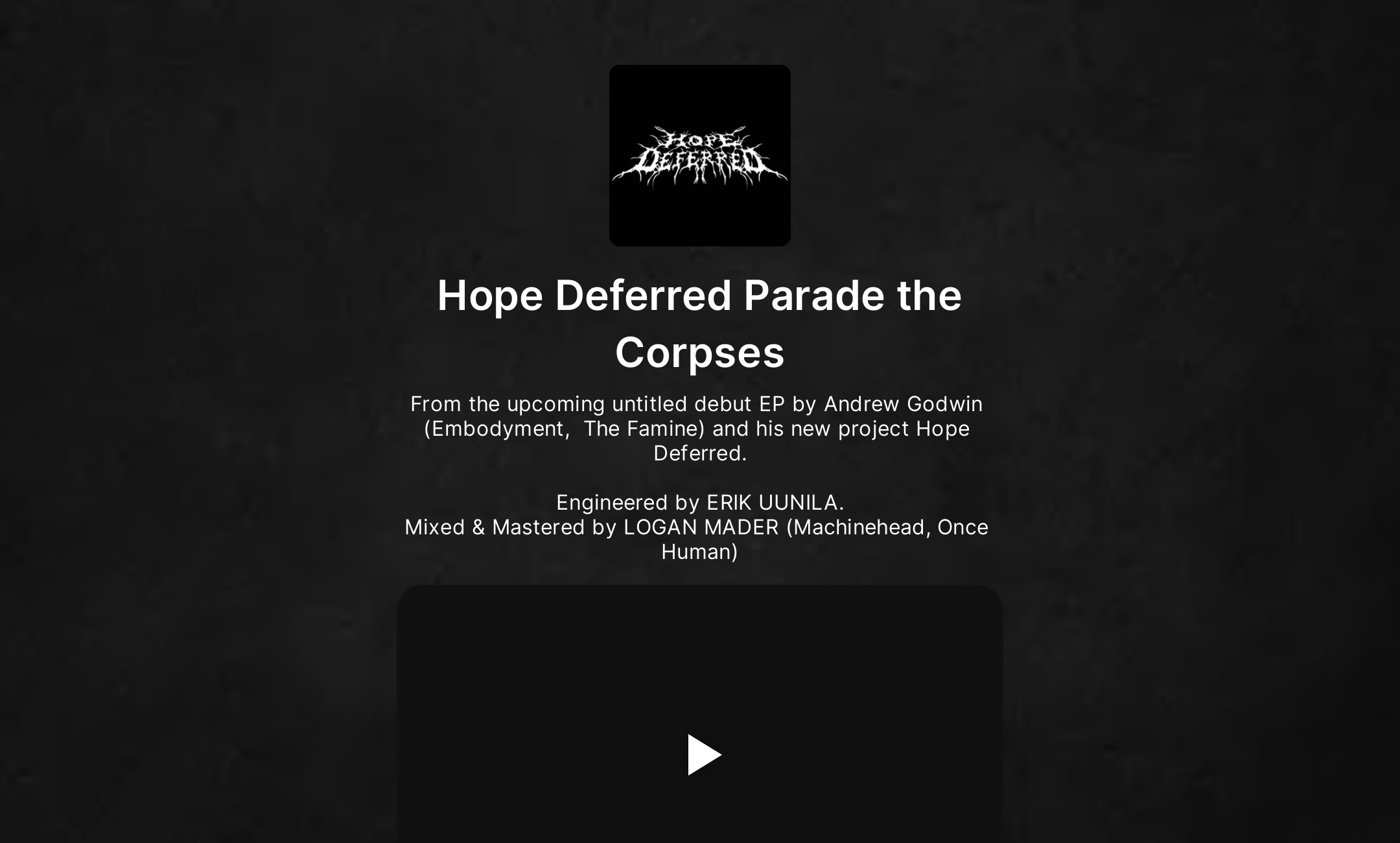 Hope Deferred Parade the Corpses 's Flowpage