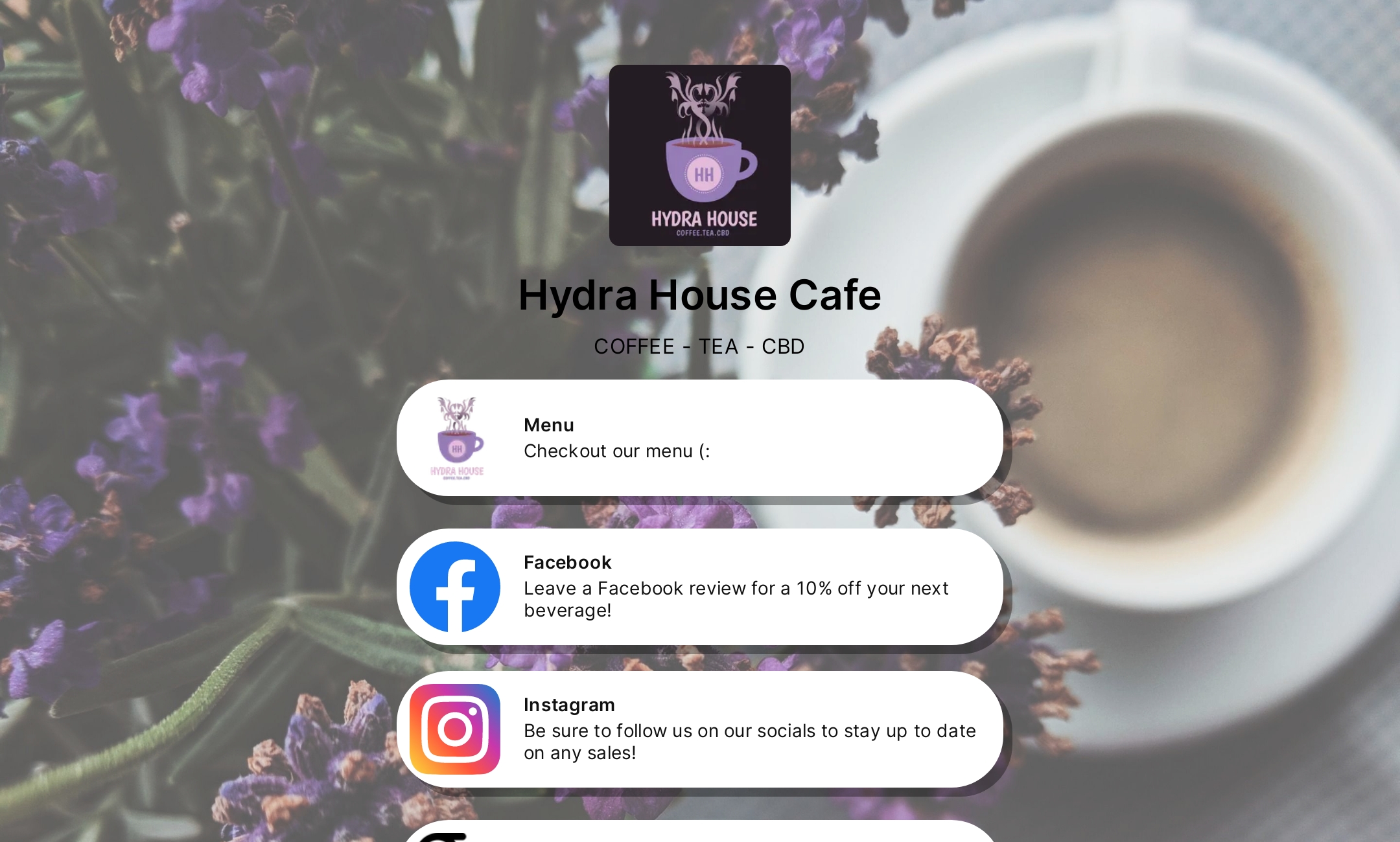 Hydra House Cafe's Flowpage