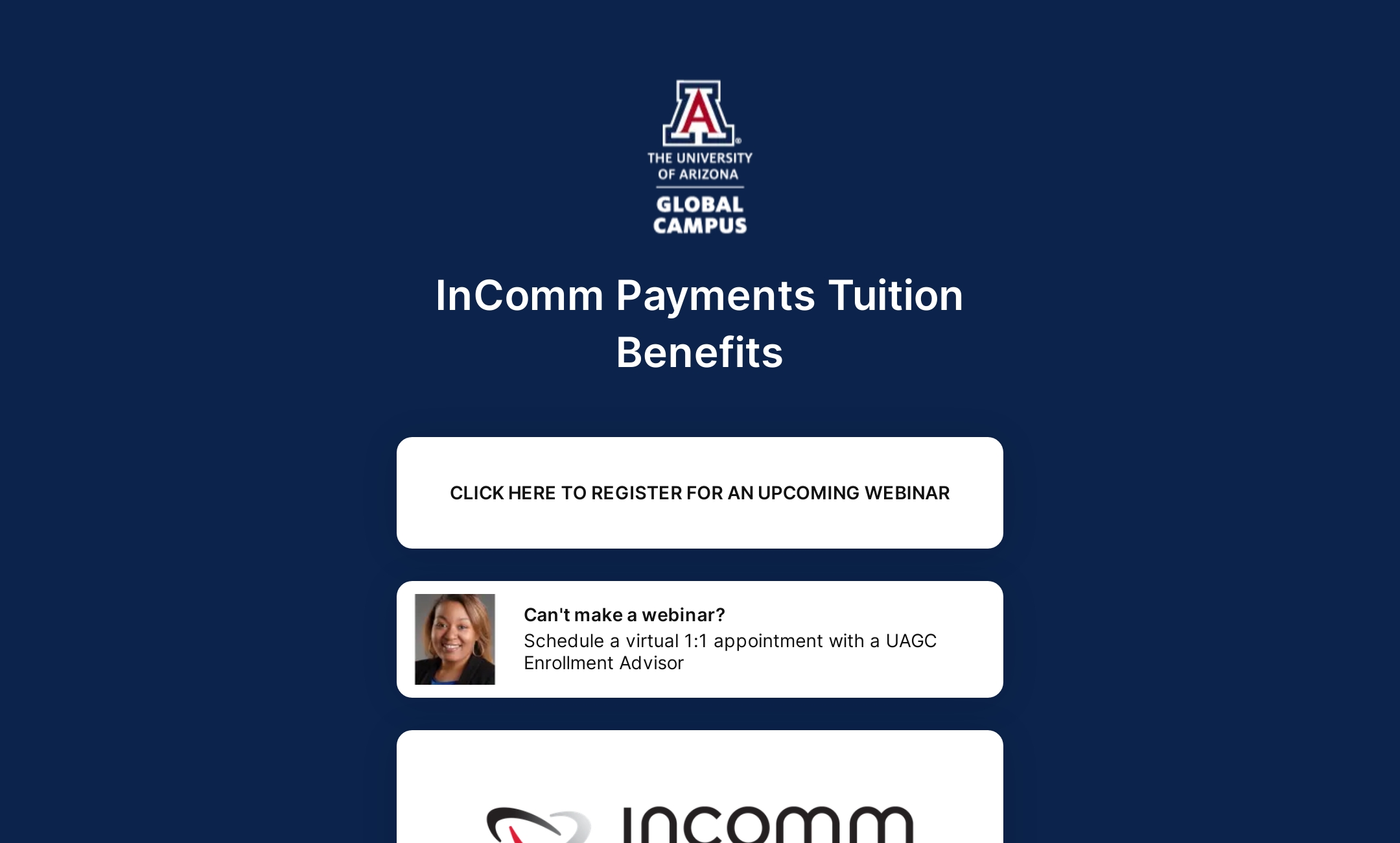 InComm Payments Tuition Benefits' Flowpage