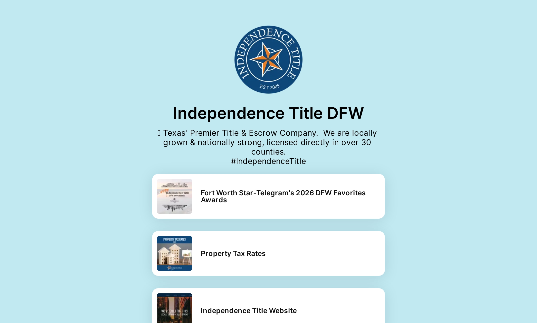 Independence Title DFW's Flowpage