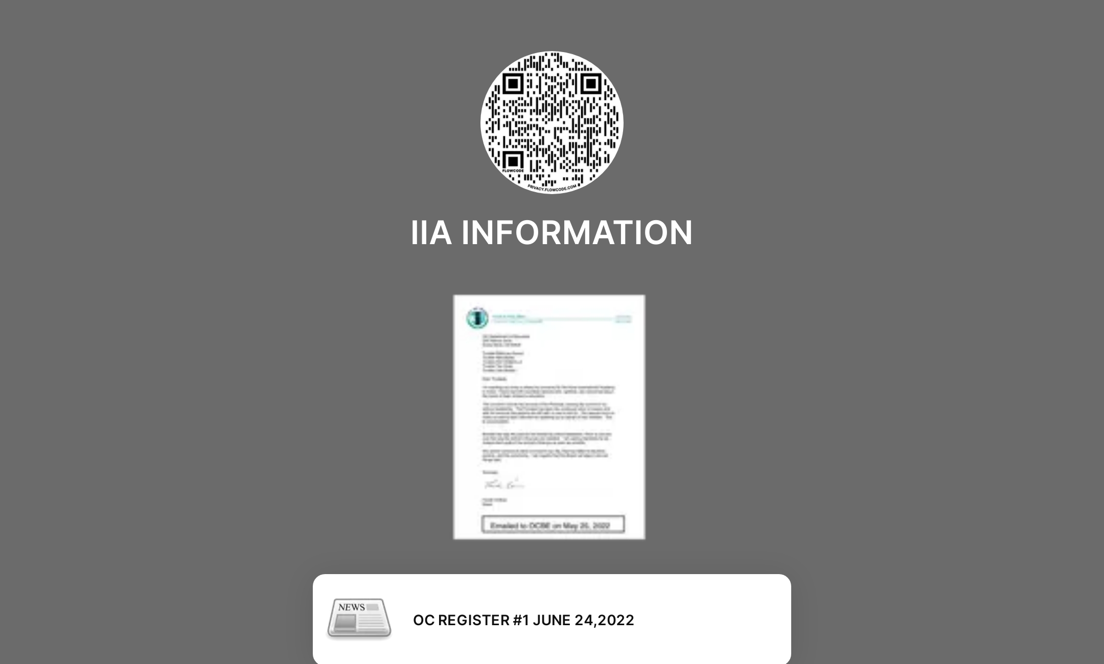 IIA INFORMATION's Flowpage