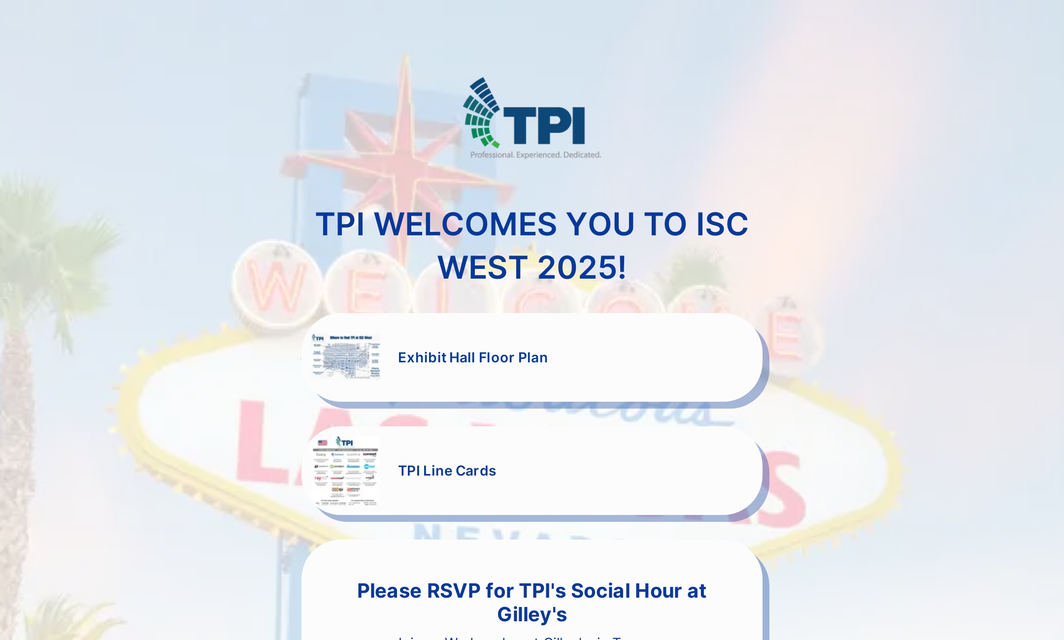 TPI WELCOMES YOU TO ISC WEST 2025!'s Flowpage
