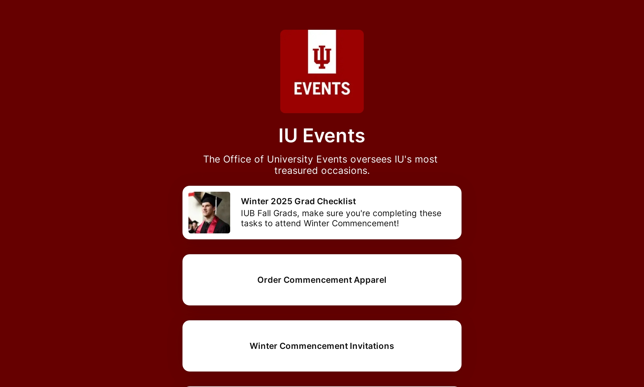 IU Events' Flowpage